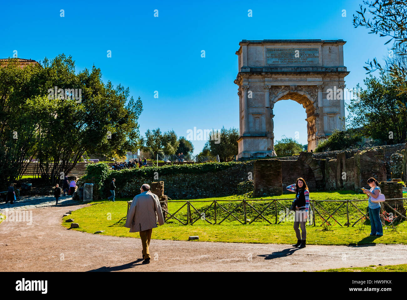 Forum des Caesar, Wahrzeichen des antiken Rom. Roma, Lazio, Italien ...