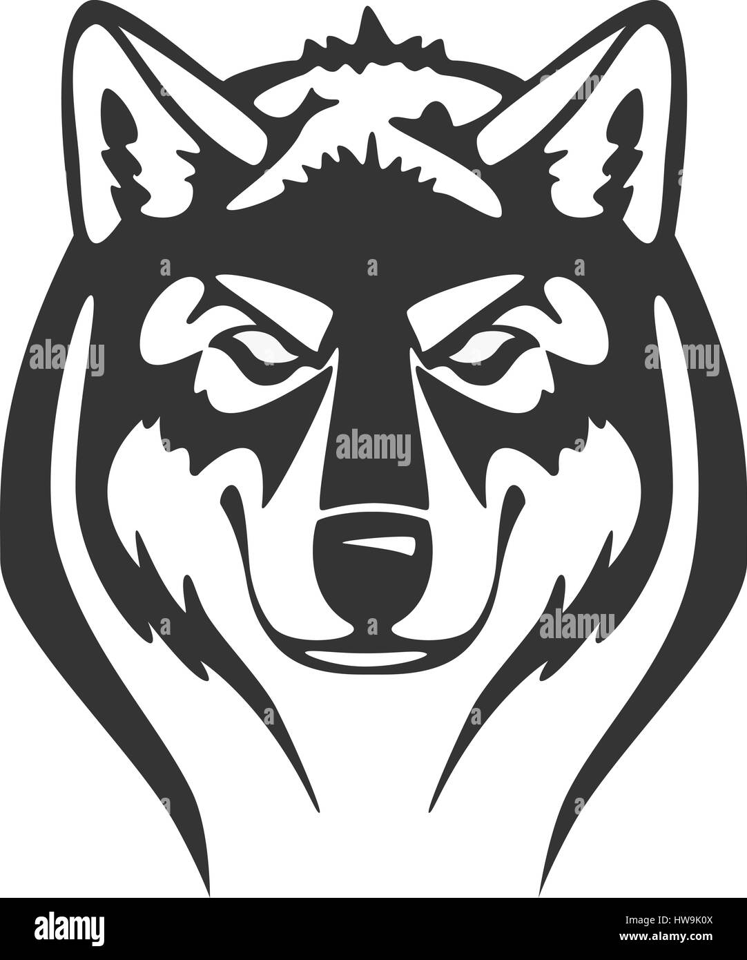 Schwarzer wolf kopf Stock-Vektorgrafiken kaufen - Alamy