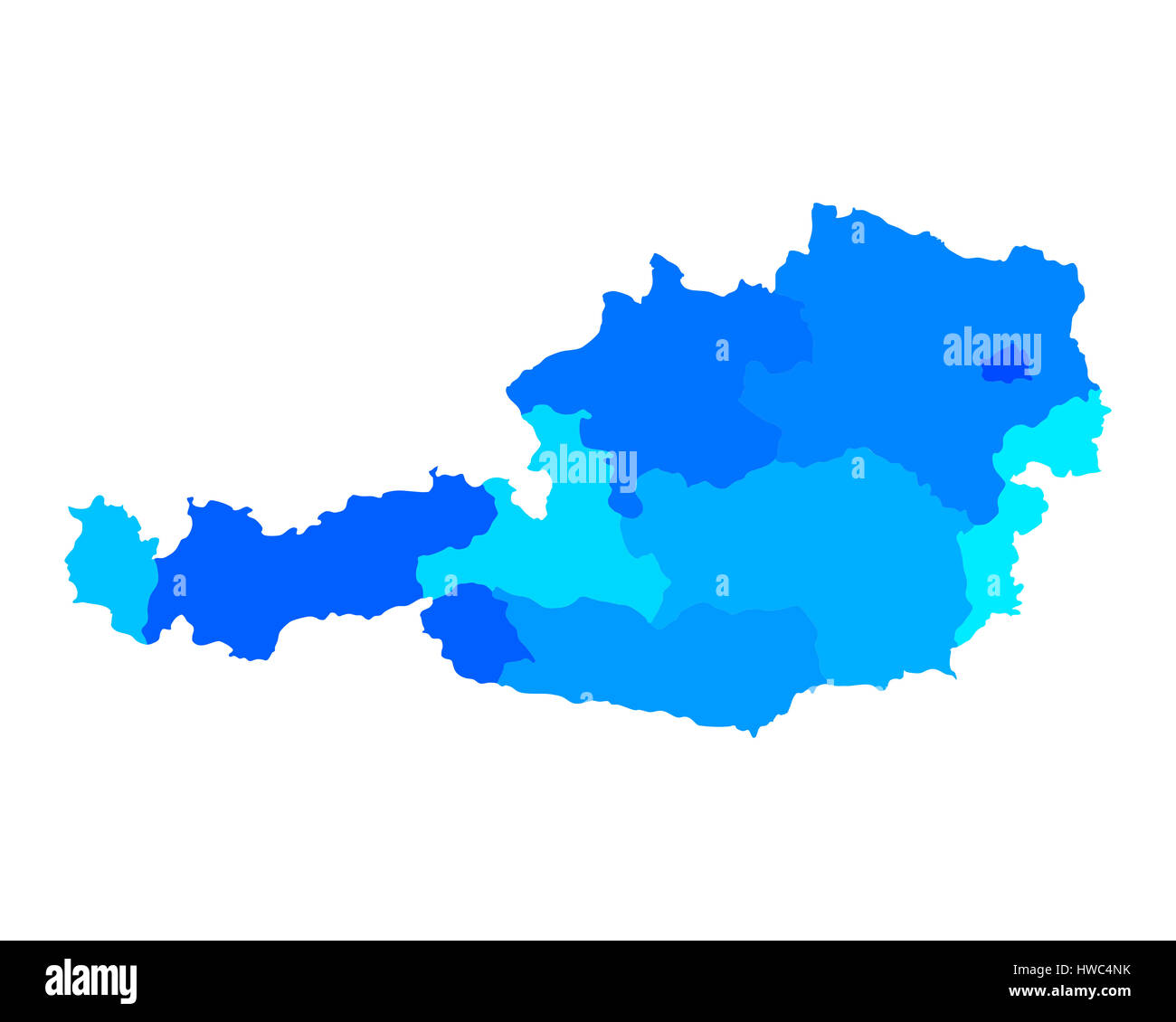 Karte von Österreich Stockfotografie - Alamy