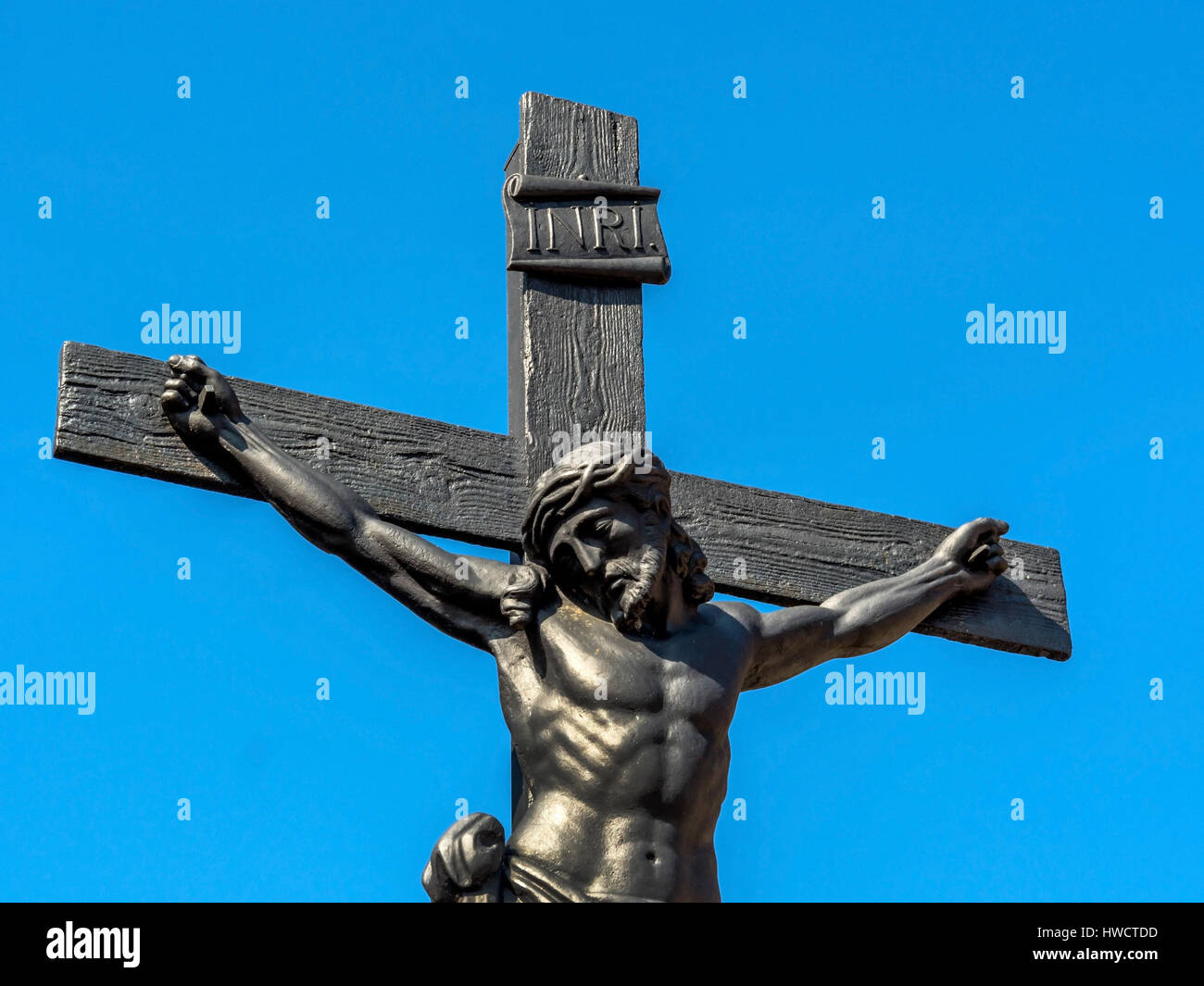 Kreuzigung Jesu Christi. Symbolische Foto für Ostern, Kreuzaufrichtung ...
