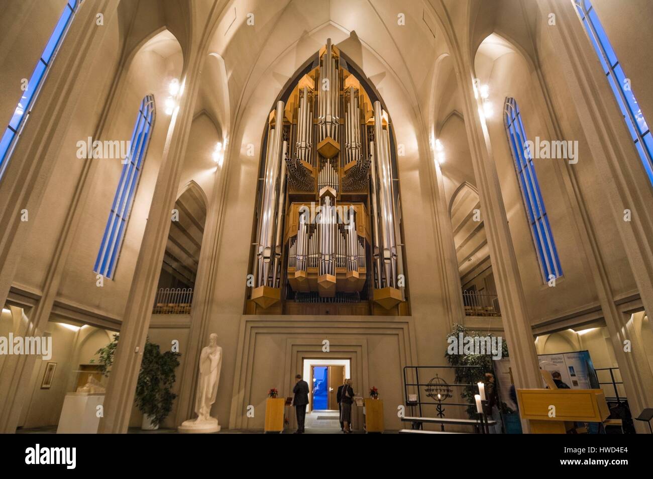 Island, Reykjavik, Organ der Hallgrímskirkja lutherischen Kirche des ...