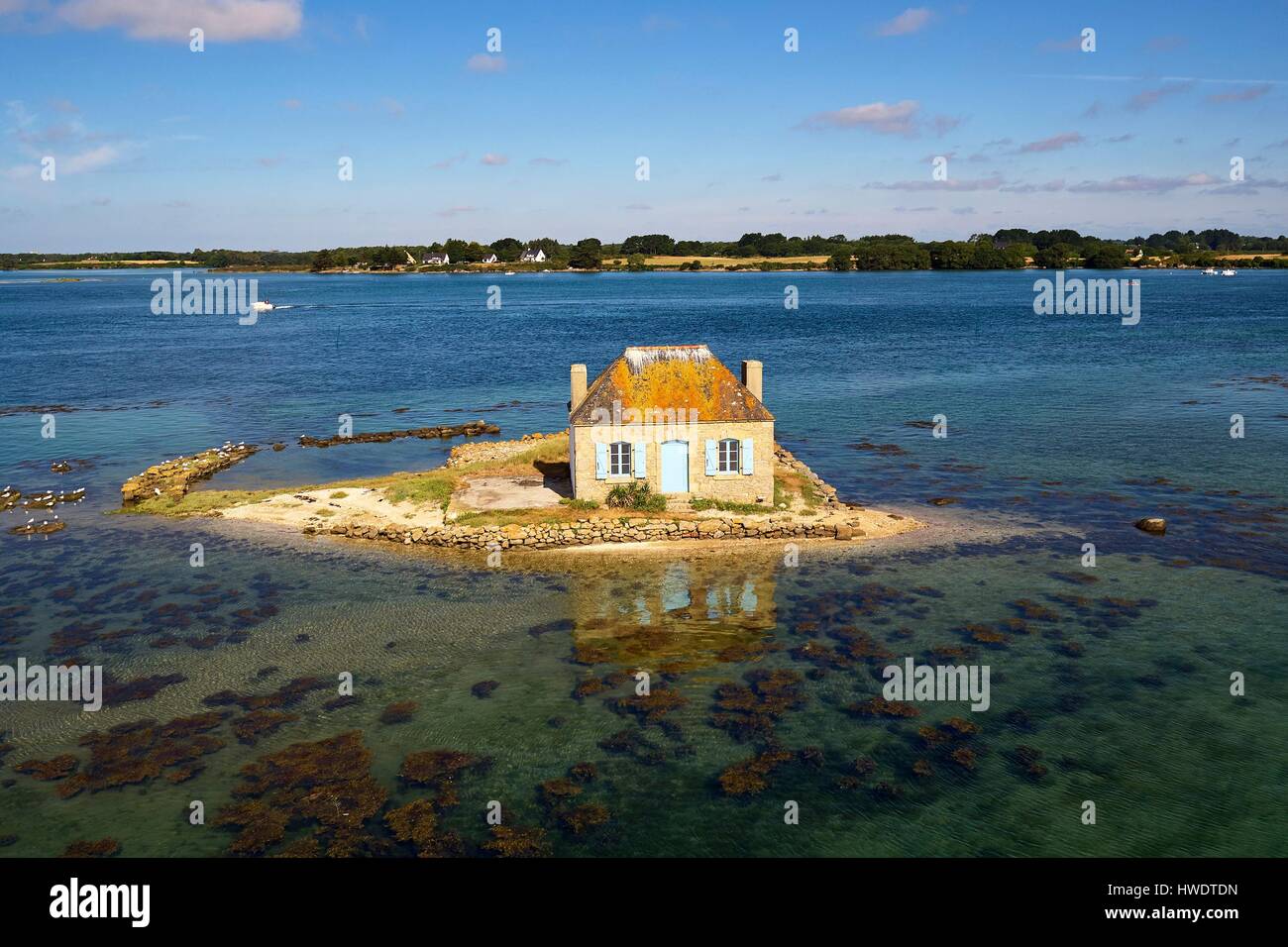 Frankreich, Morbihan, Etel River, Saint-Cado, Insel von Nichtarguer und ...