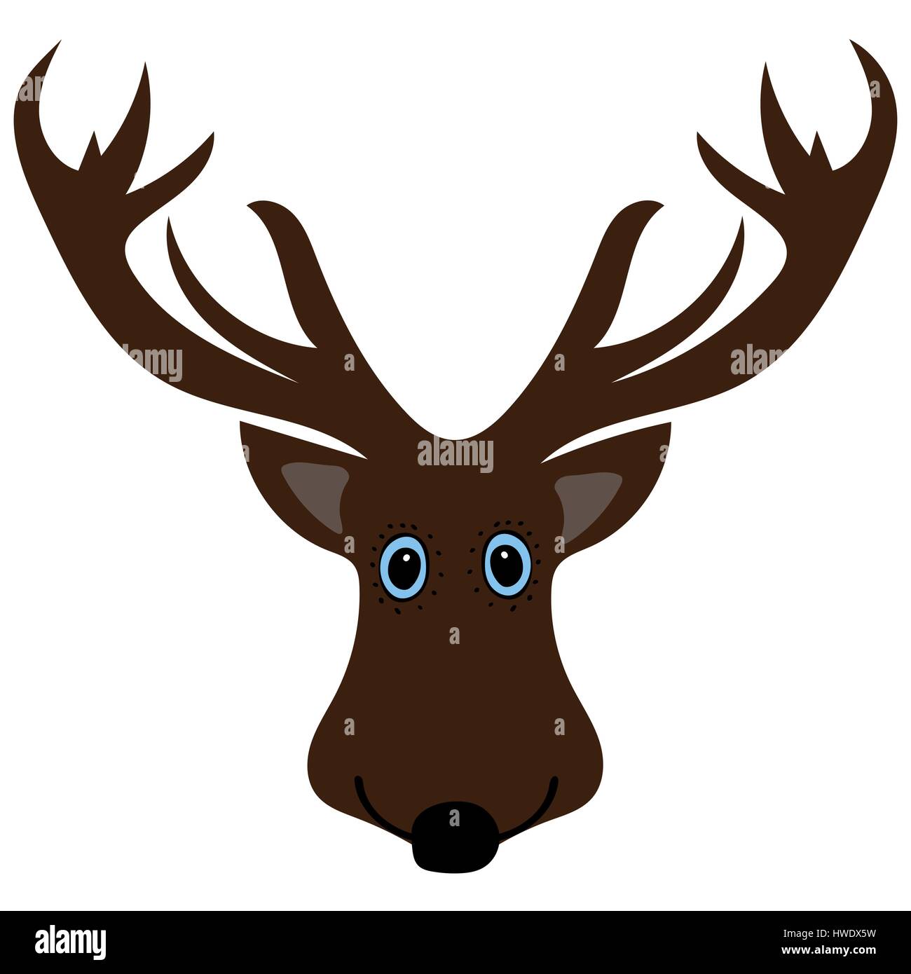 Süße lustige Hirsch Kopf cartoon Stock-Vektorgrafik - Alamy