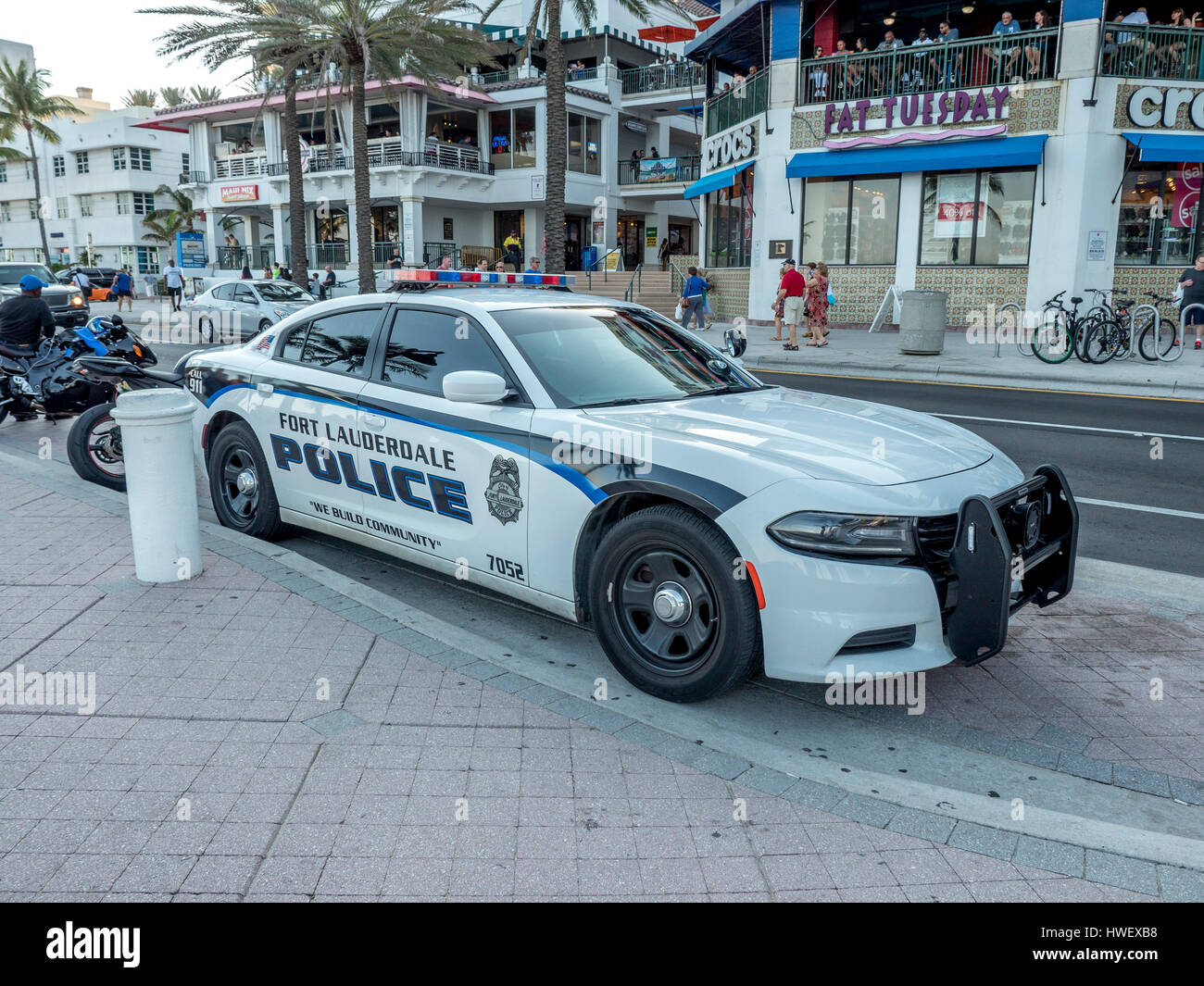 Fort Lauderdale Polizei Law Enforcement-Fahrzeug auf der Straße geparkt ...