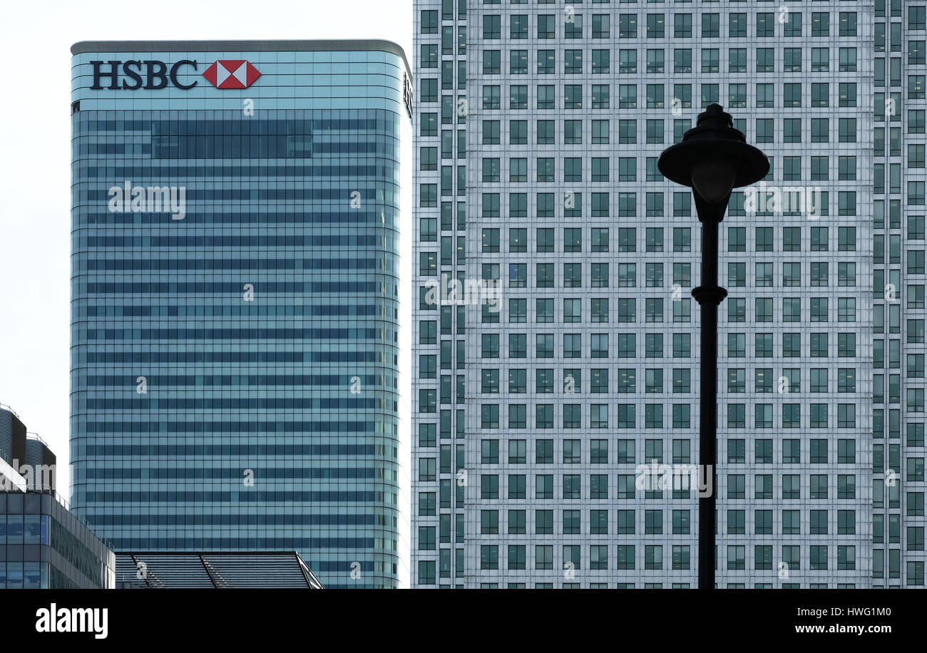 Der HSBC Tower, der internationale Hauptsitz der Bank HSBC (Hongkong ...
