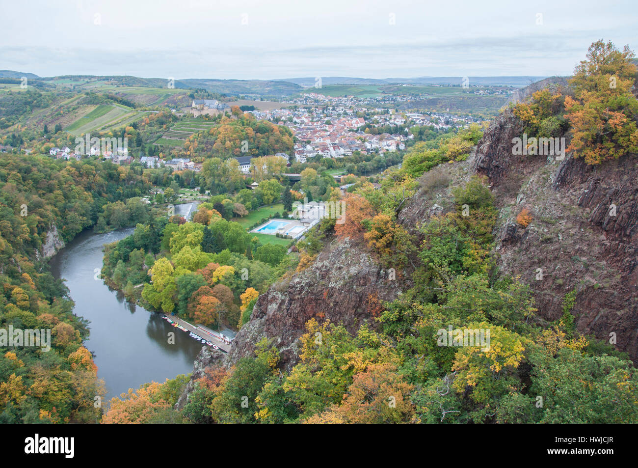 Nahe-Tal in der Nähe der Rheingrafenstein Felsformation, Bad Münster am ...