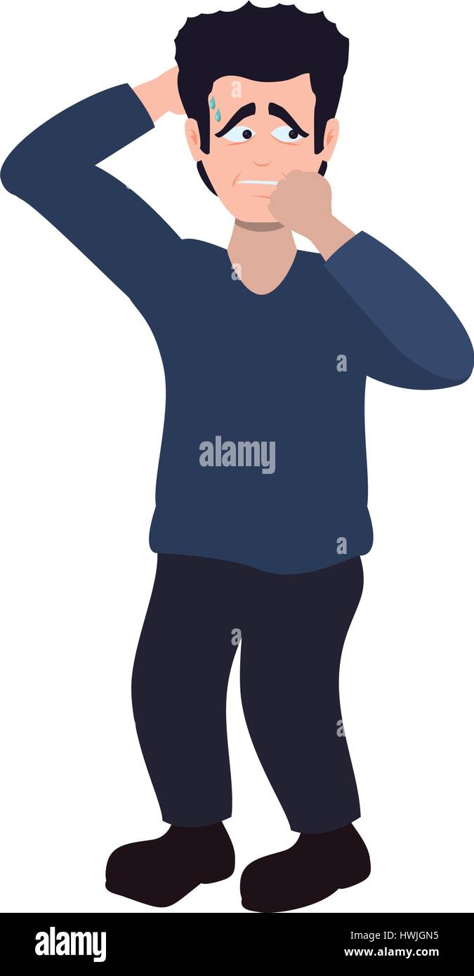 Cartoon Terrified Man Stockfotos und -bilder Kaufen - Alamy