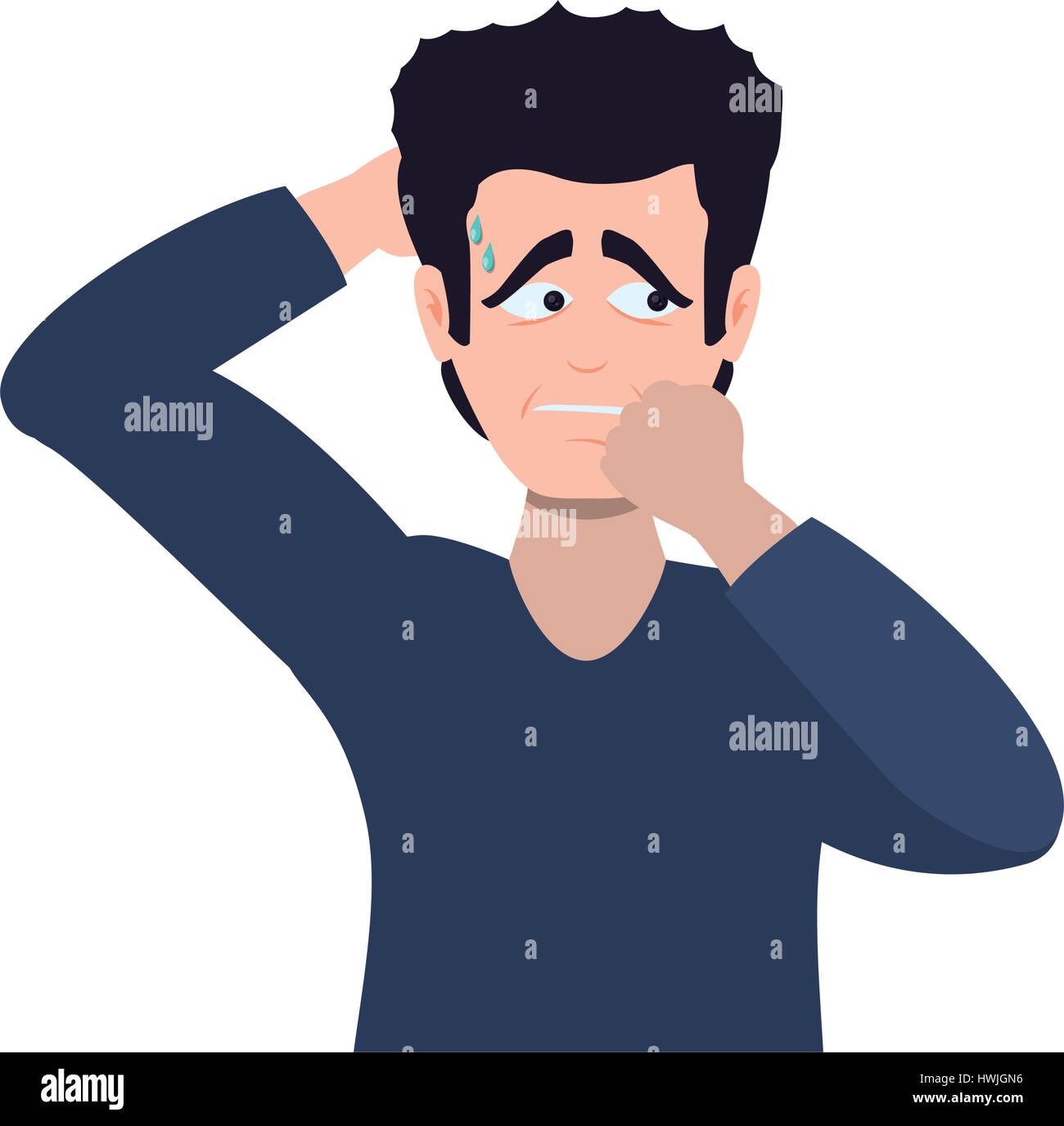 Cartoon Angstig Gezicht