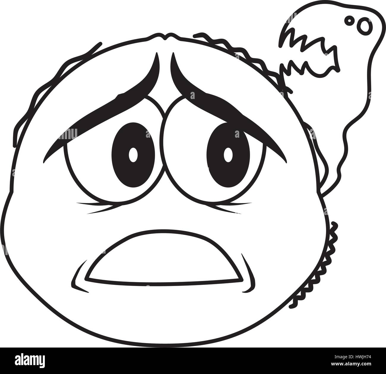 Angst Cartoon Gesicht Stock-Vektorgrafik - Alamy