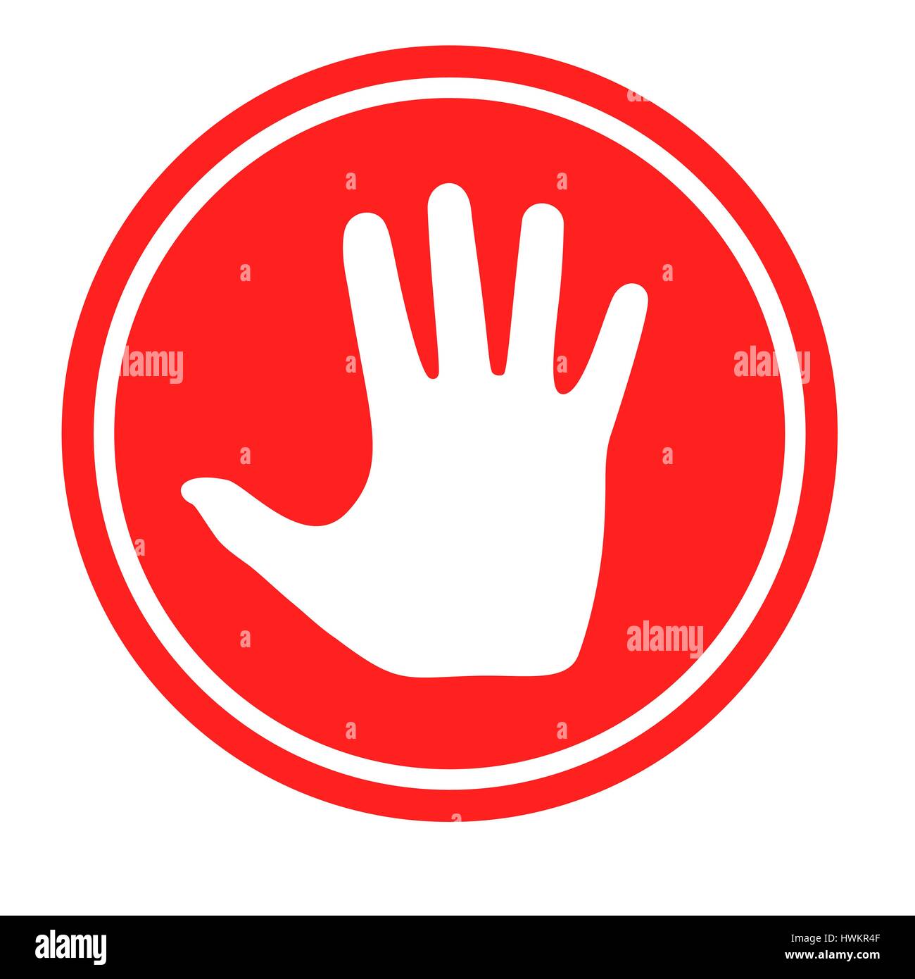 Stop-Schild mit der menschlichen Hand. Warnsymbol, gefährlichen Symbol ...