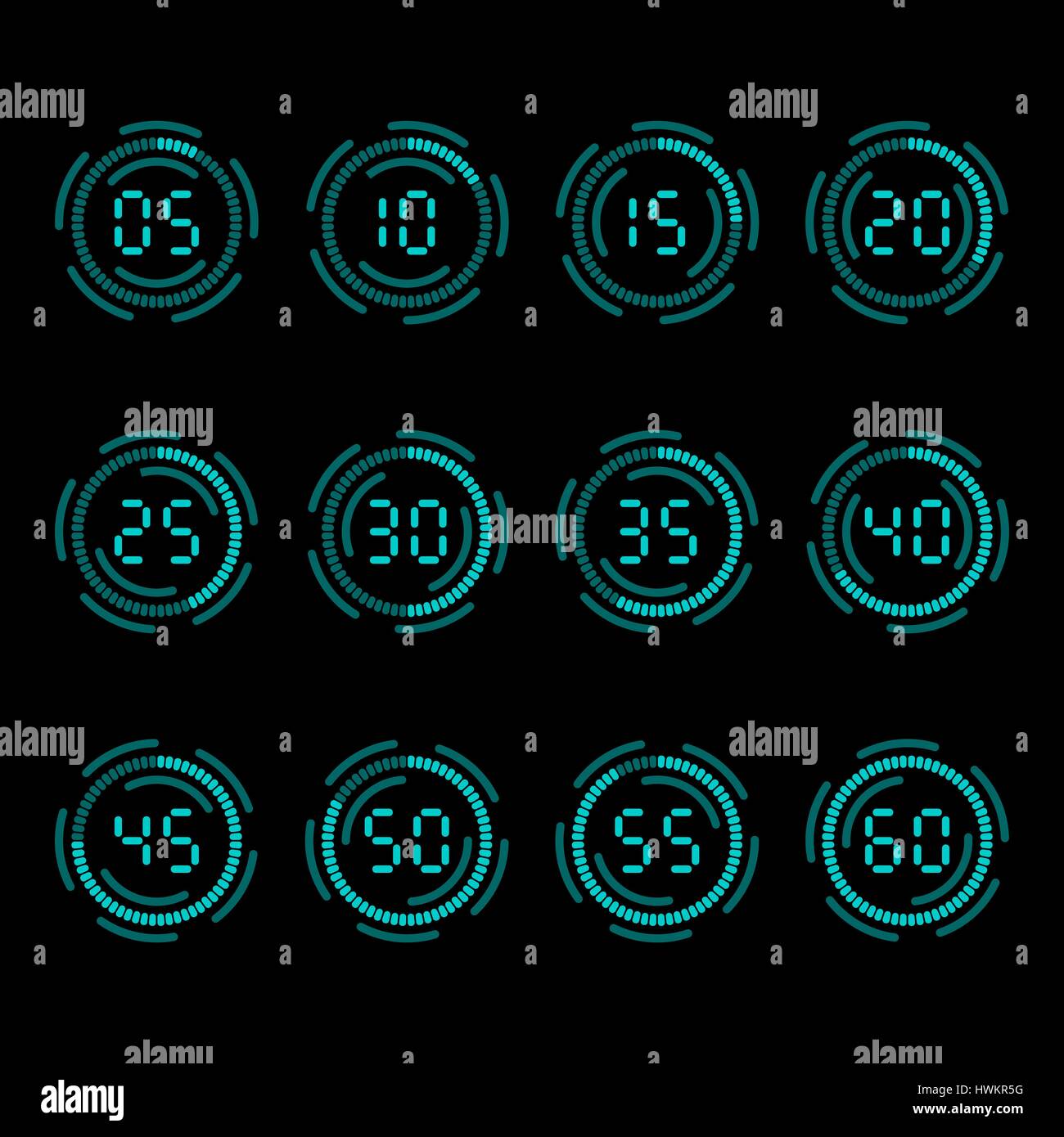 Digitalen Countdown-Timer mit fünf-Minuten-Intervall Stock-Vektorgrafik ... Digitalen Countdown-Timer mit fünf-Minuten-Intervall Stock-Vektorgrafik ...