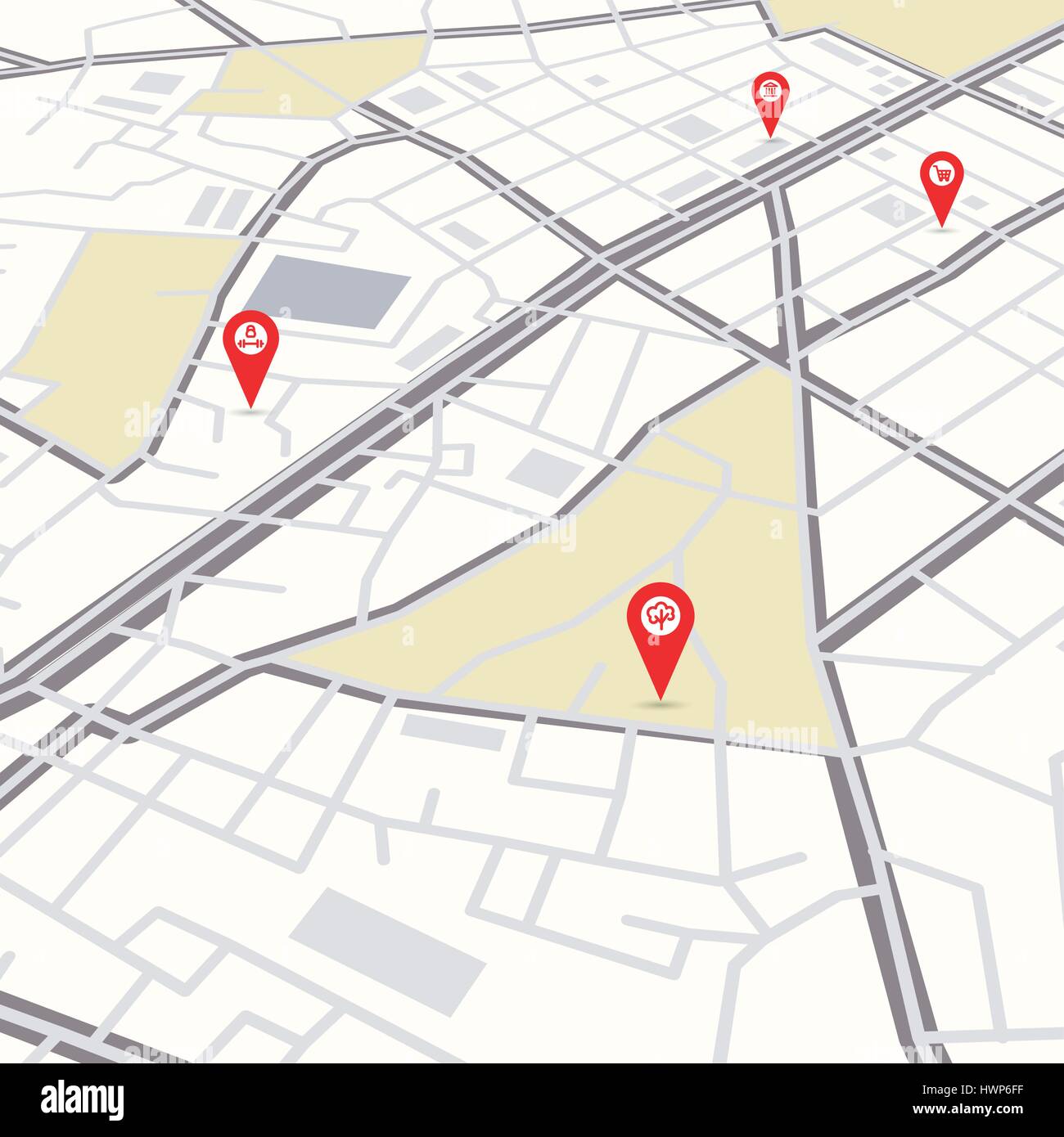 Mappa della piazza Stock-Vektorgrafiken kaufen - Alamy