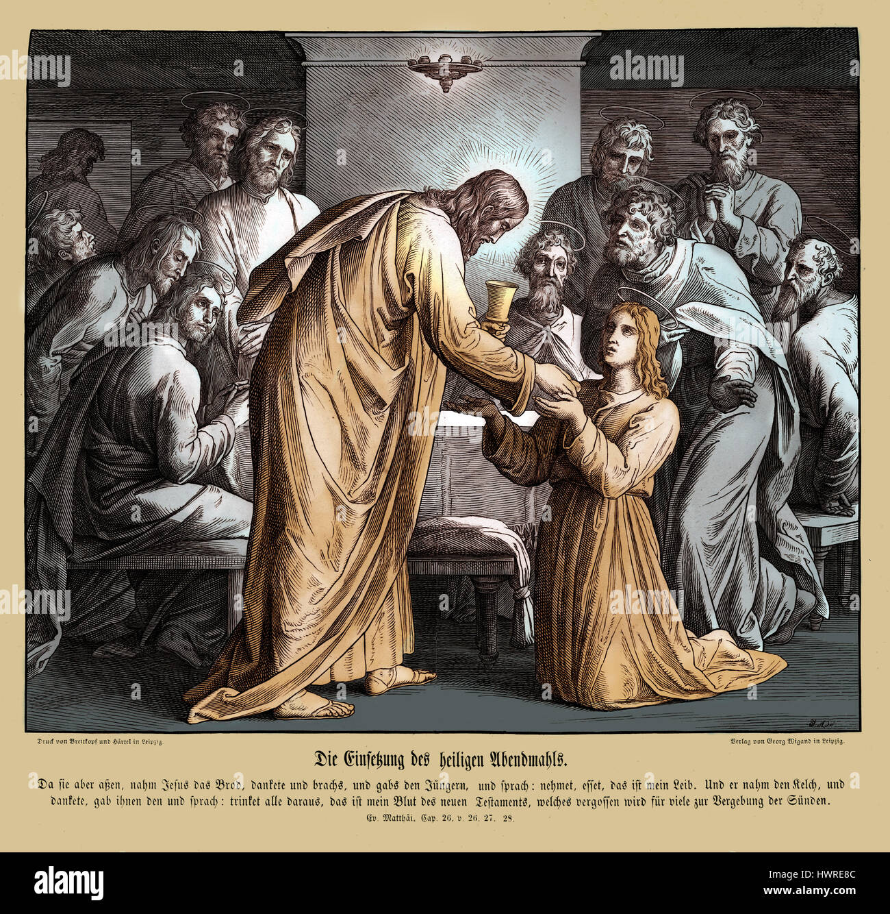 Eucharistie, Evangelium von Matthew Kapitel XXVI Verse 26-27 "und als ...