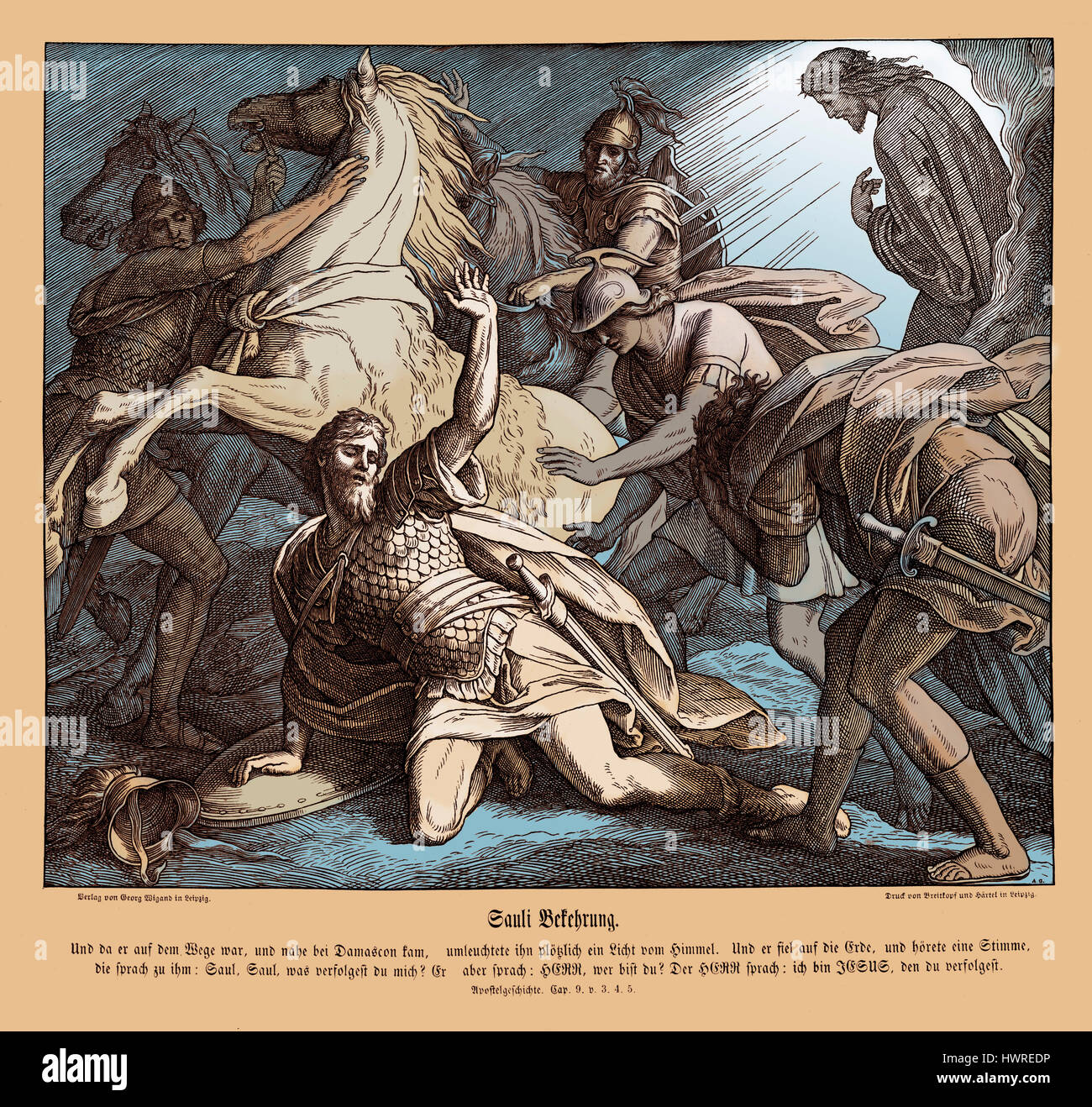 Saulus auf dem Weg nach Damaskus, Apostelgeschichte Kapitel IX Verse 3 ...