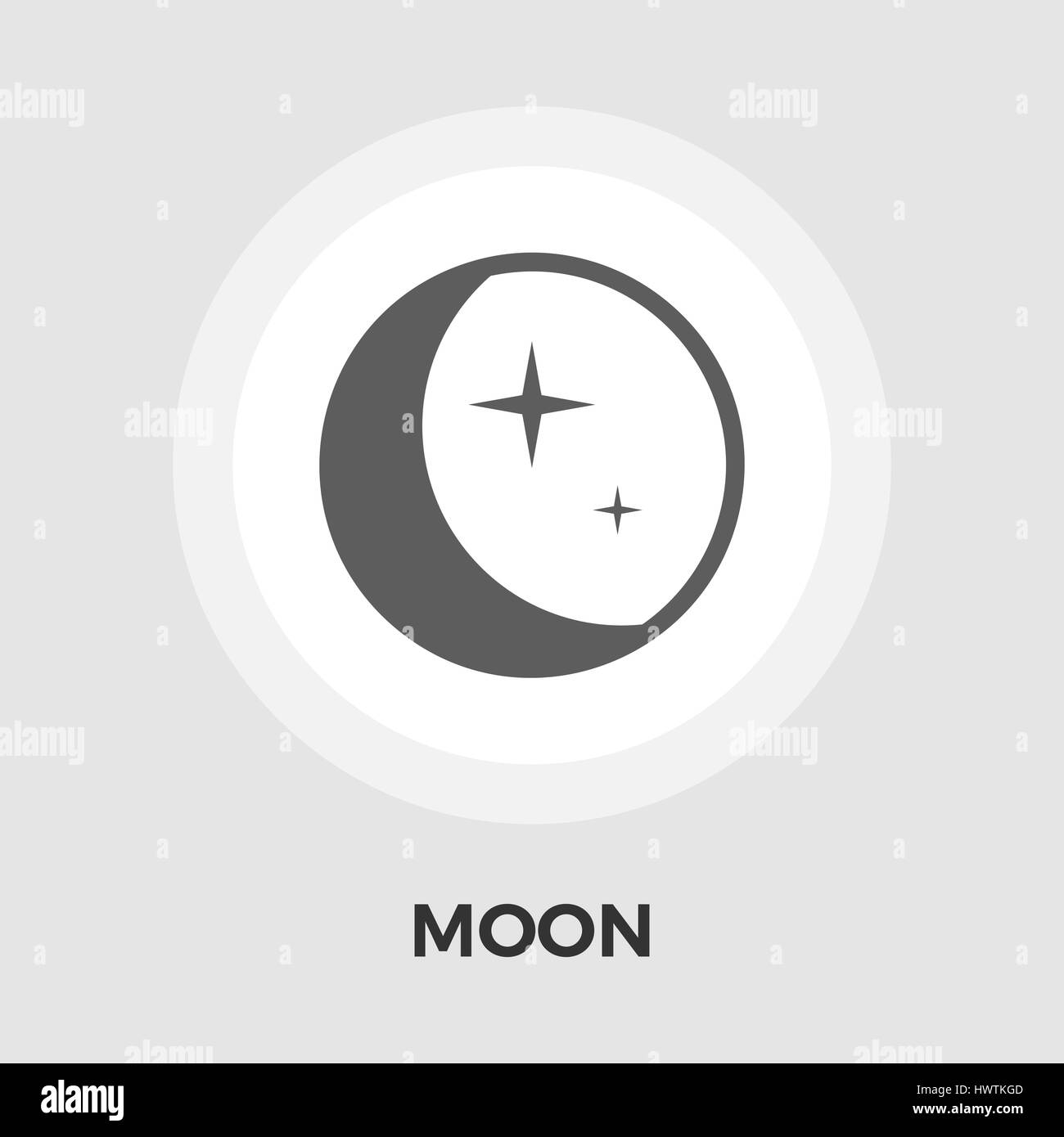 Mond-Symbol Vektor. Flach-Symbol auf dem weißen Hintergrund isoliert ...