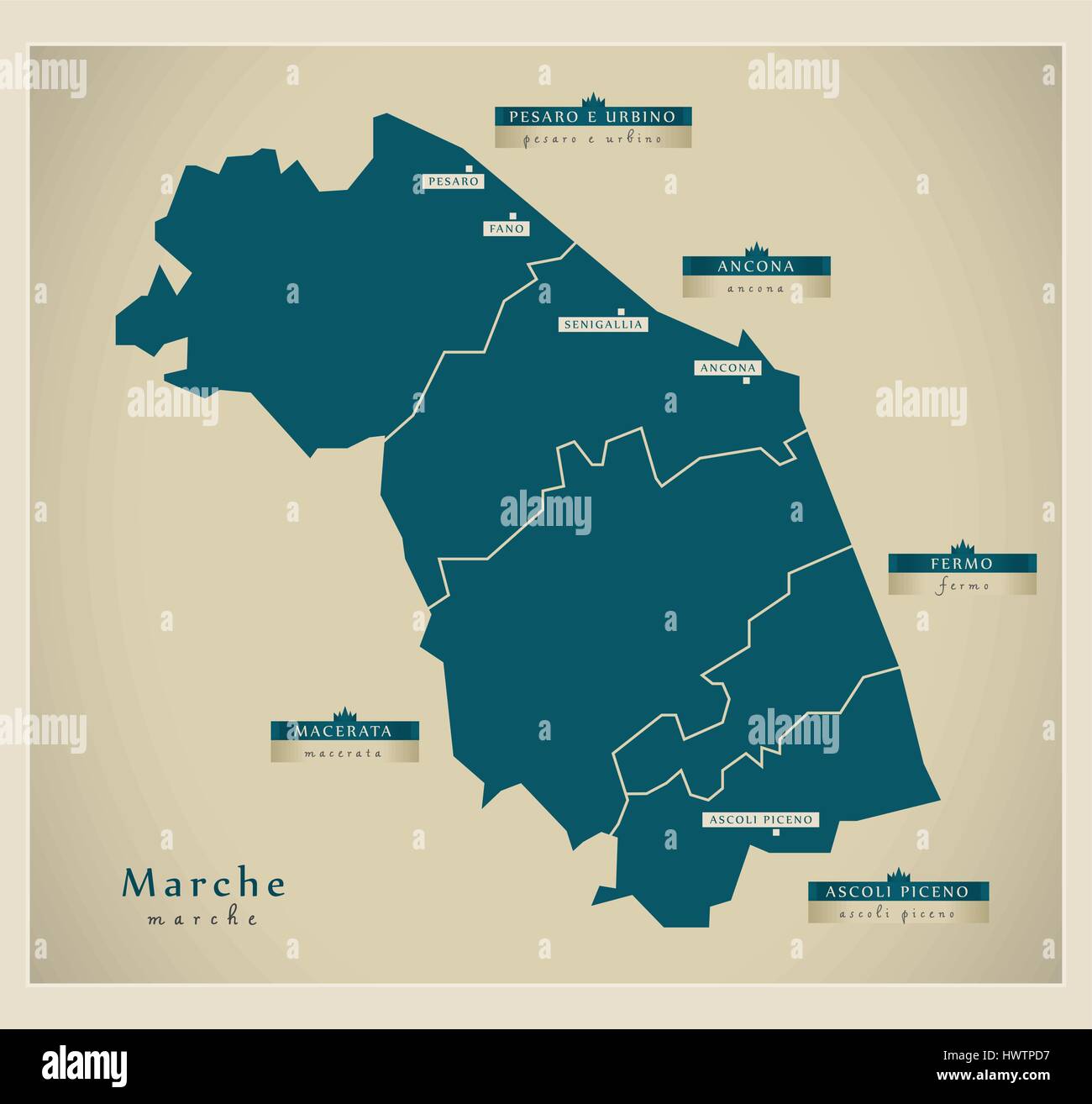 Marche map Stock-Vektorgrafiken kaufen - Alamy