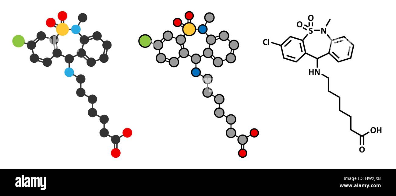 Tianeptine Antidepressivum Medikamentenmolekül. Konventionelle ...
