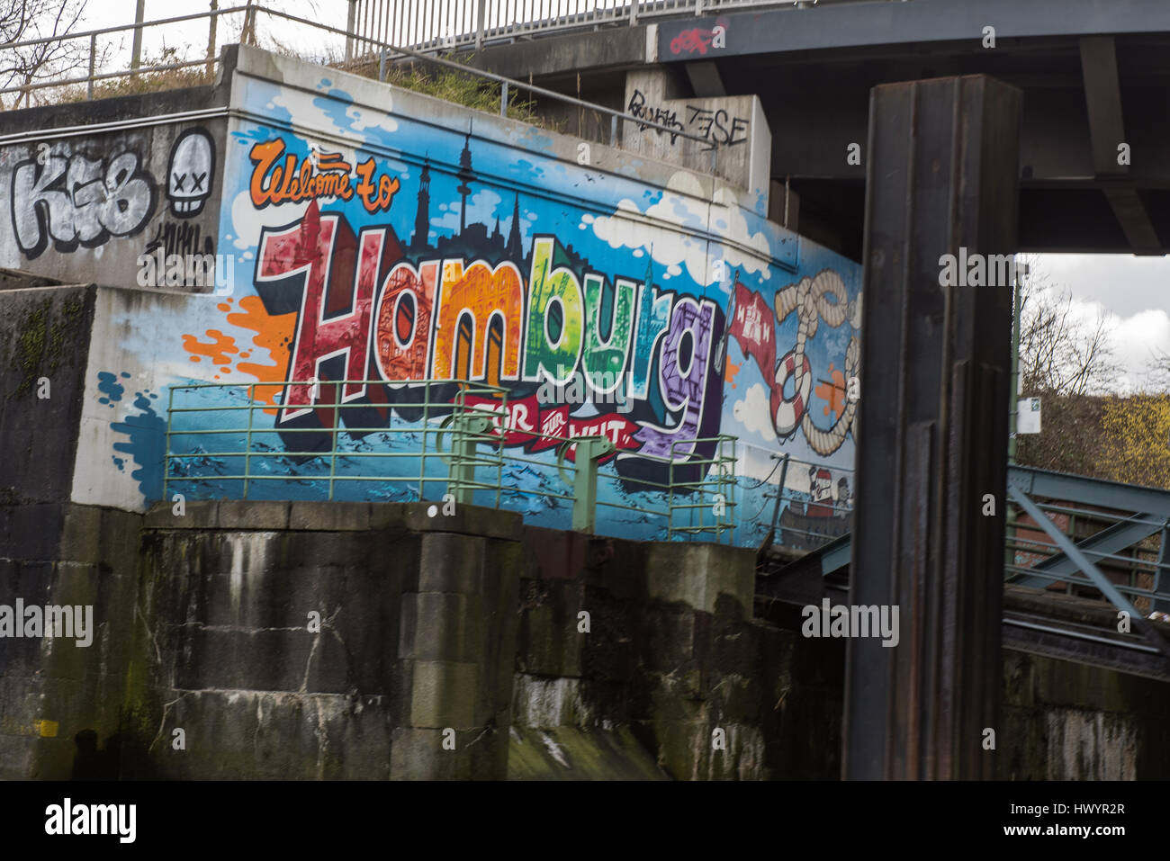 Hamburg, Hafen, Hafen, See, Meer, Hafen, Elbe, Fluss, Graffiti ...
