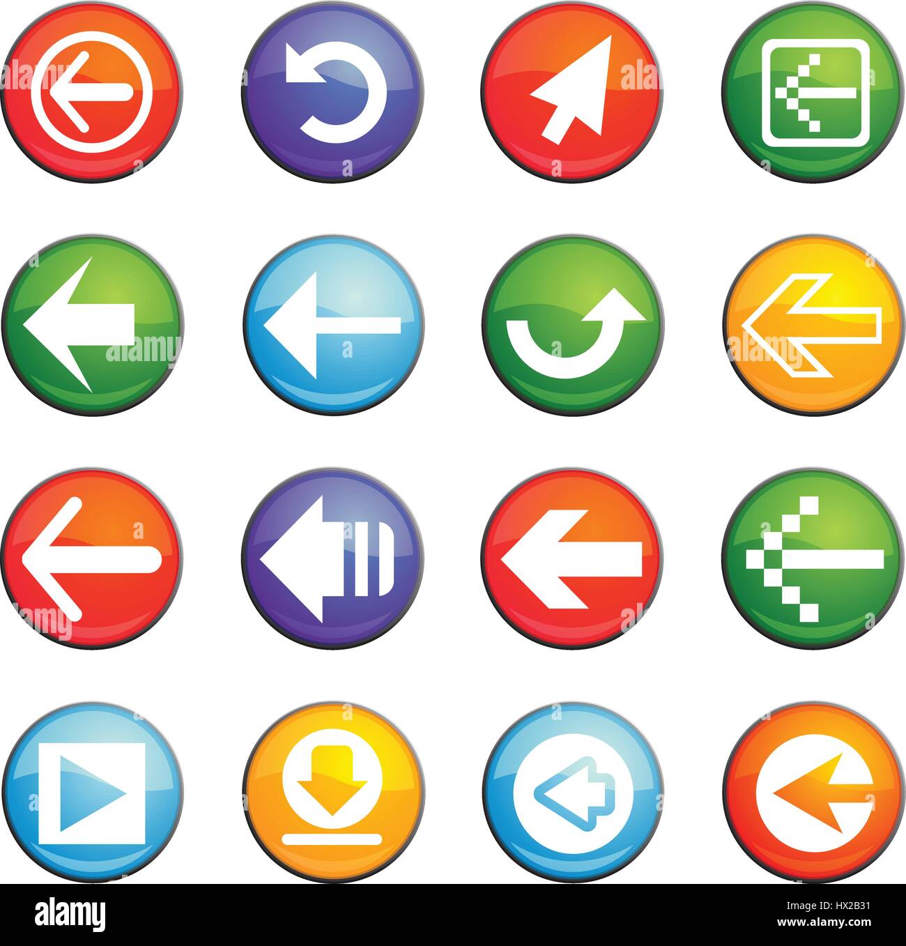 Pfeil-Vektor-Icons für User Interfacedesign Stock-Vektorgrafik - Alamy
