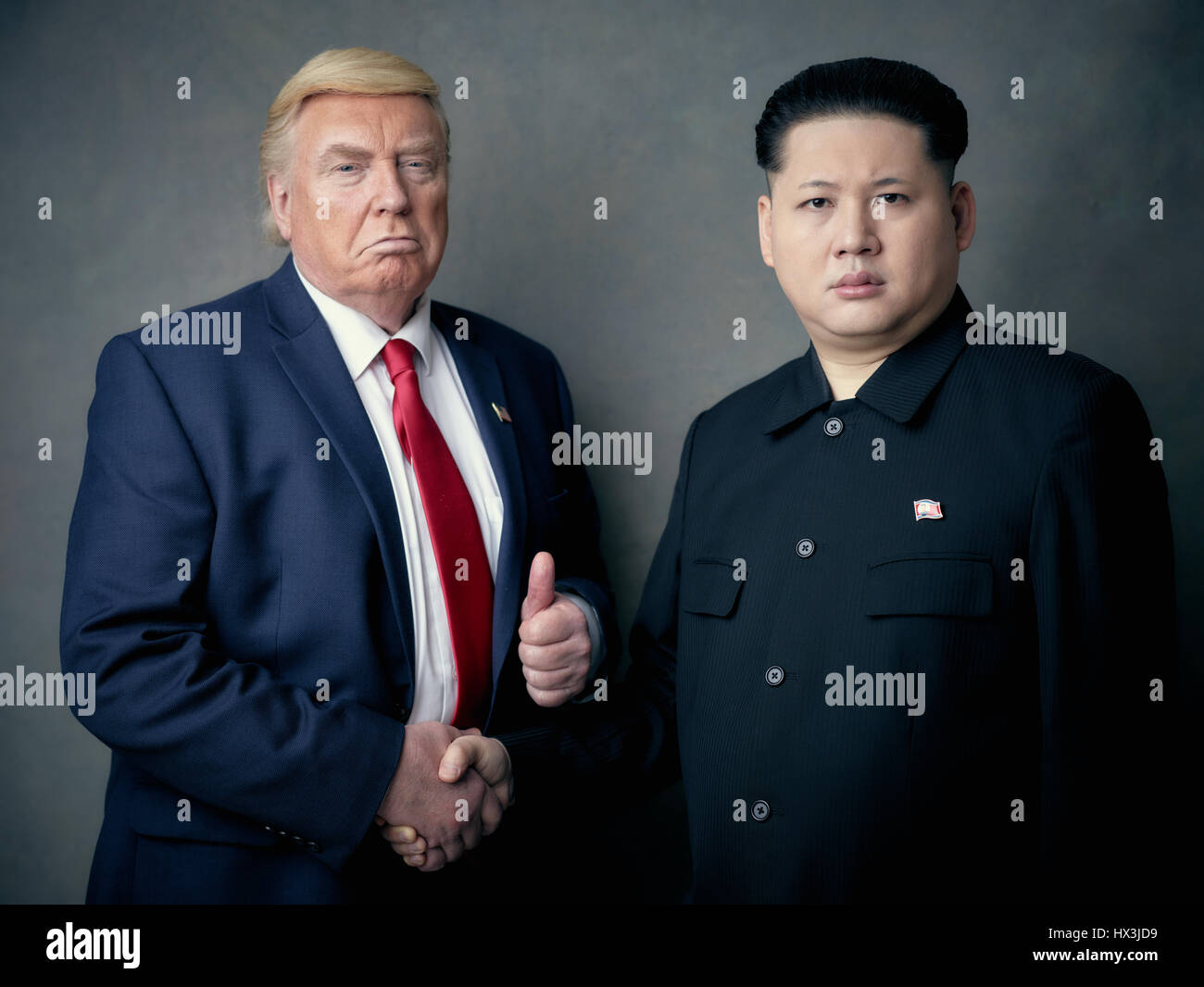 Präsident Donald Trump Doppelgänger und obersten Führer von Nordkorea ...