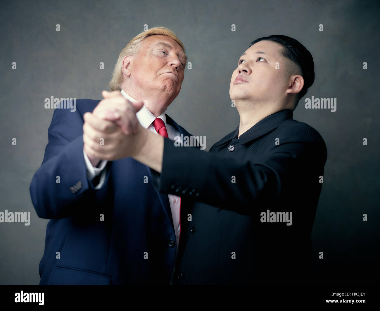 Präsident Donald Trump Doppelgänger und obersten Führer von Nordkorea ...