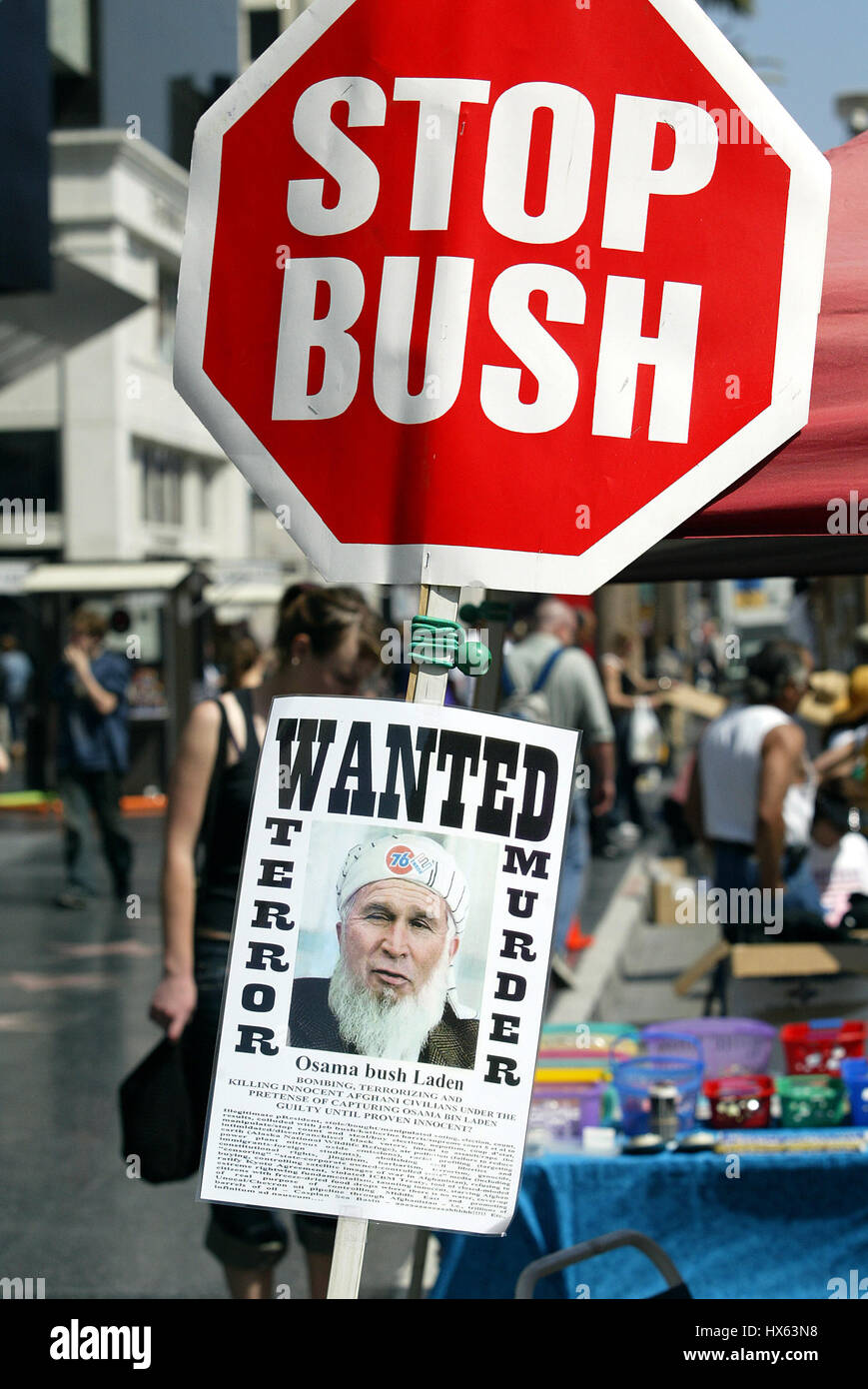 STOP BUSH POSTER & Zeichen ANTI-Krieg Rallye Zeichen 20. März 2004 ...