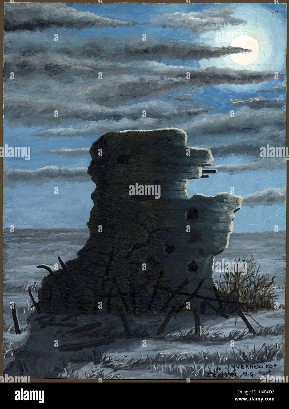 Inverness Kop. Deutsche Post M.G.-Skizze von anonymen britischer Soldat (Knowed als "JM ...