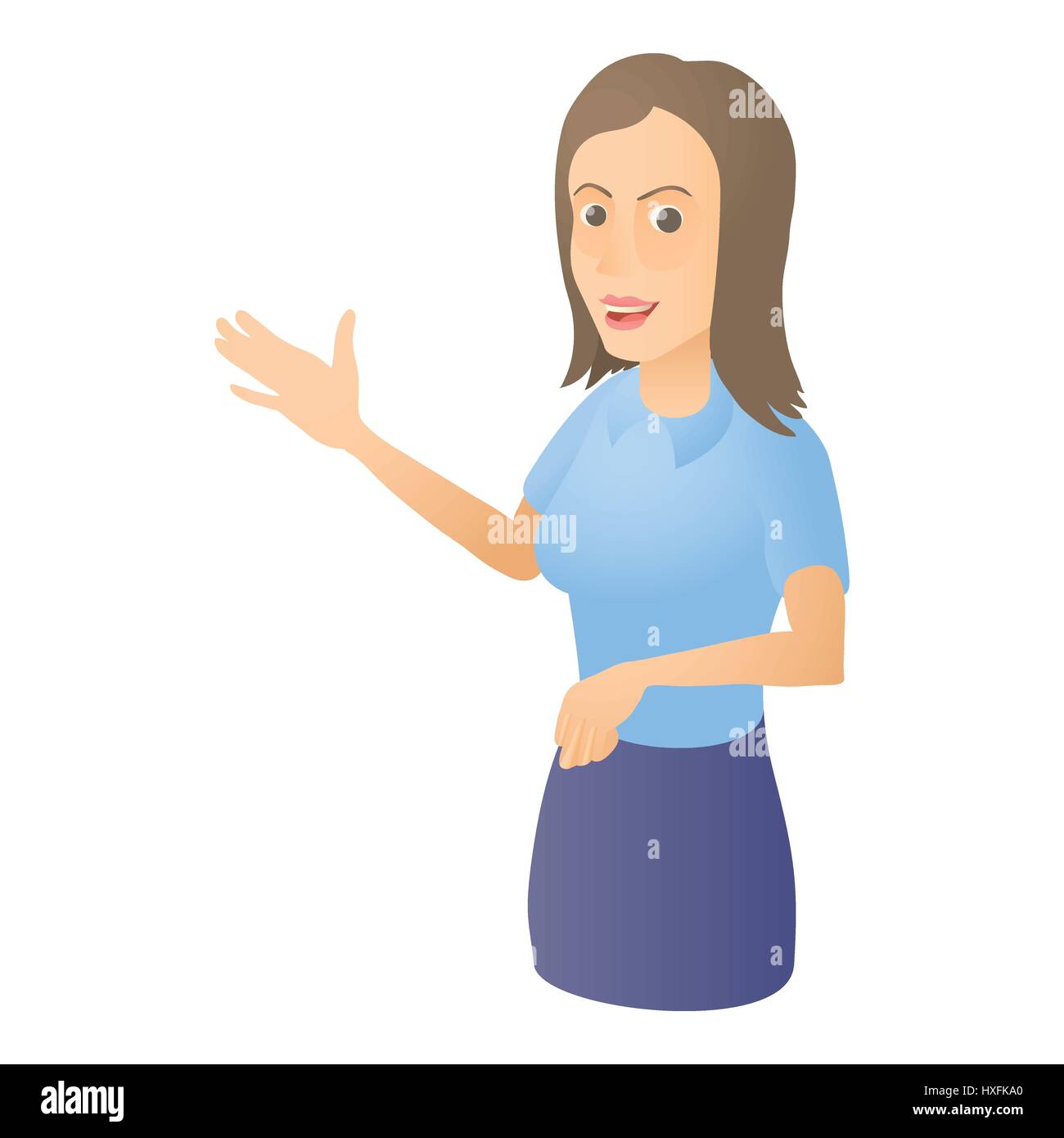 Nachrichten-Moderatorin Symbol, Cartoon-Stil Stock-Vektorgrafik - Alamy