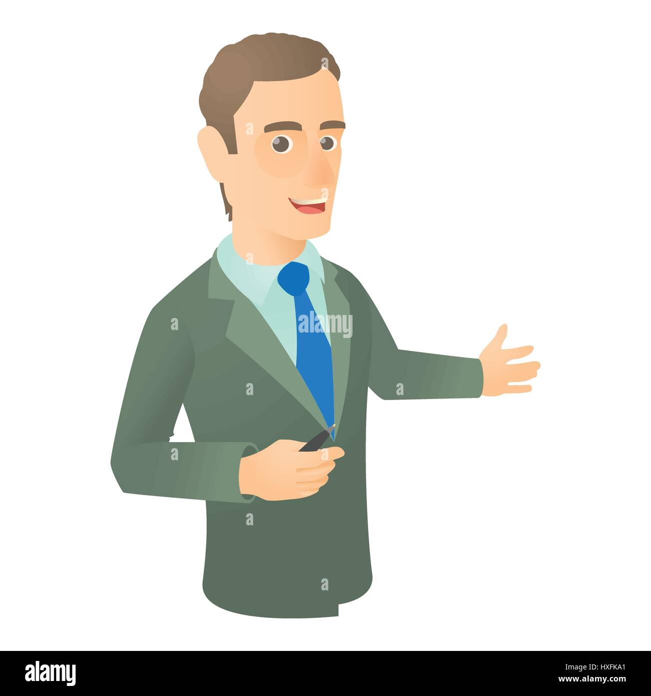 News Presenter Icon Cartoon Style Stockfotos und -bilder Kaufen - Alamy