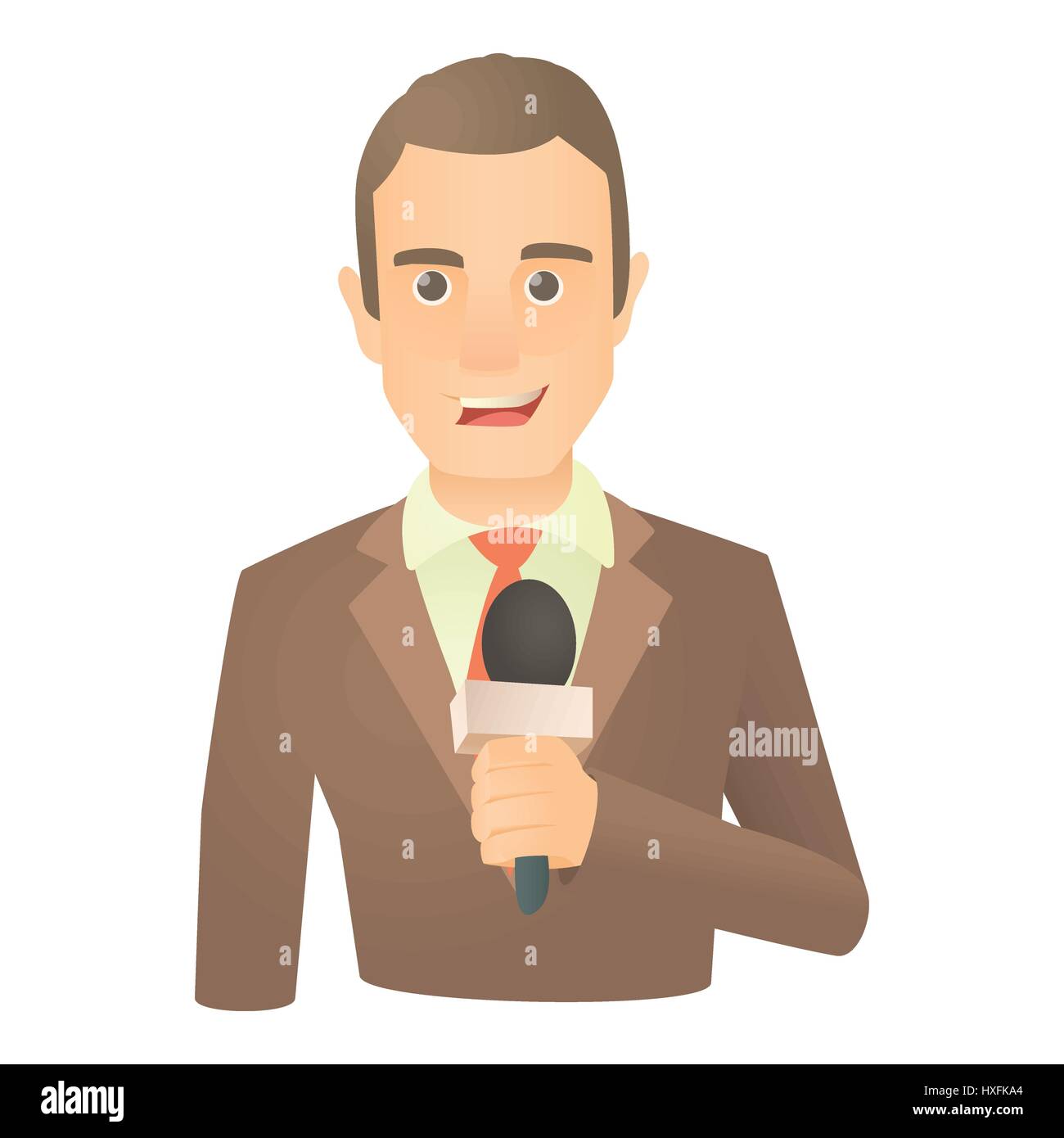 Stehende Moderator Symbol, Cartoon-Stil Stock-Vektorgrafik - Alamy