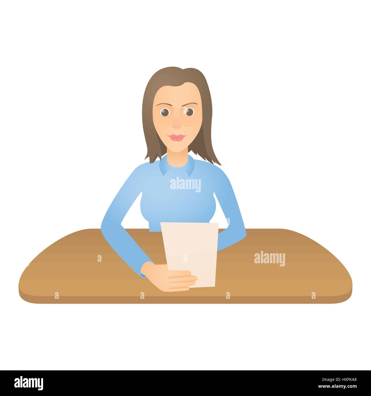 Frau Moderatorin Symbol, Cartoon-Stil Stock-Vektorgrafik - Alamy