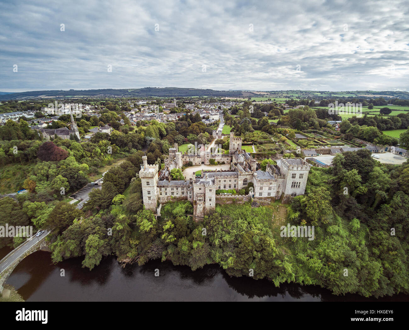 Luftaufnahme von Lismore Castle, Co. Waterford, Irland Stockfotografie ...