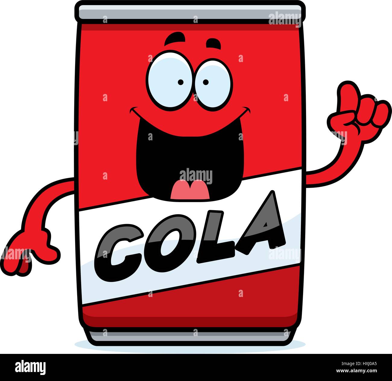 Eine Karikatur Illustration einer Dose Cola mit einer Idee Stock ...