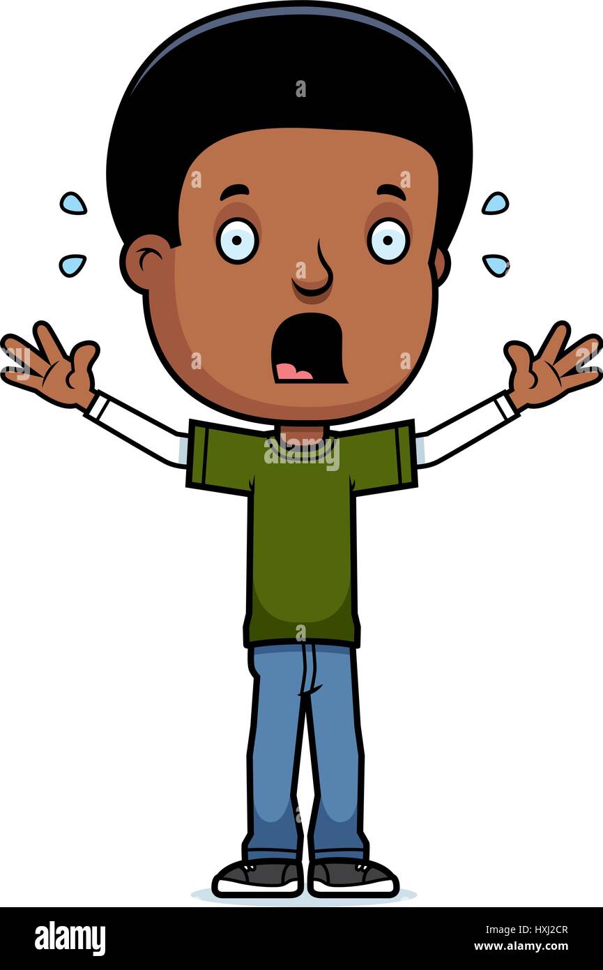 Angst, eine Cartoon-Illustration von einem Teenager auf der Suche Stock ...