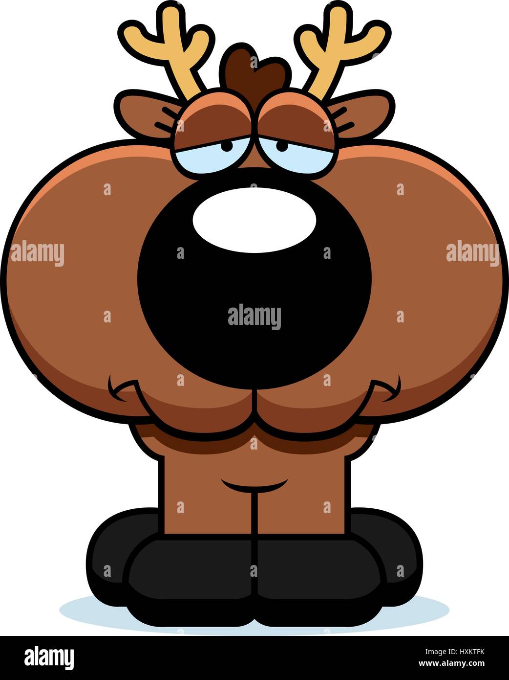 Ein Cartoon Illustration ein kleines Reh mit einem traurigen ...