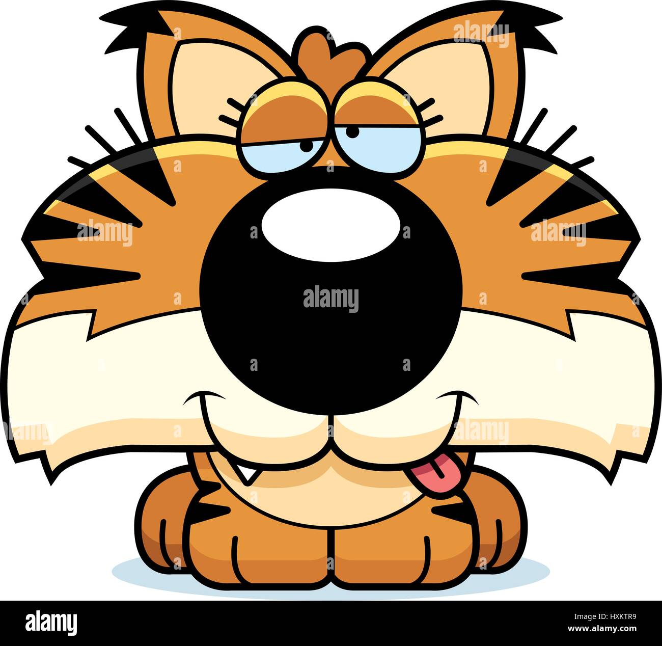 Ein Cartoon Illustration ein Luchs-Cub mit goofy Ausdruck Stock ...