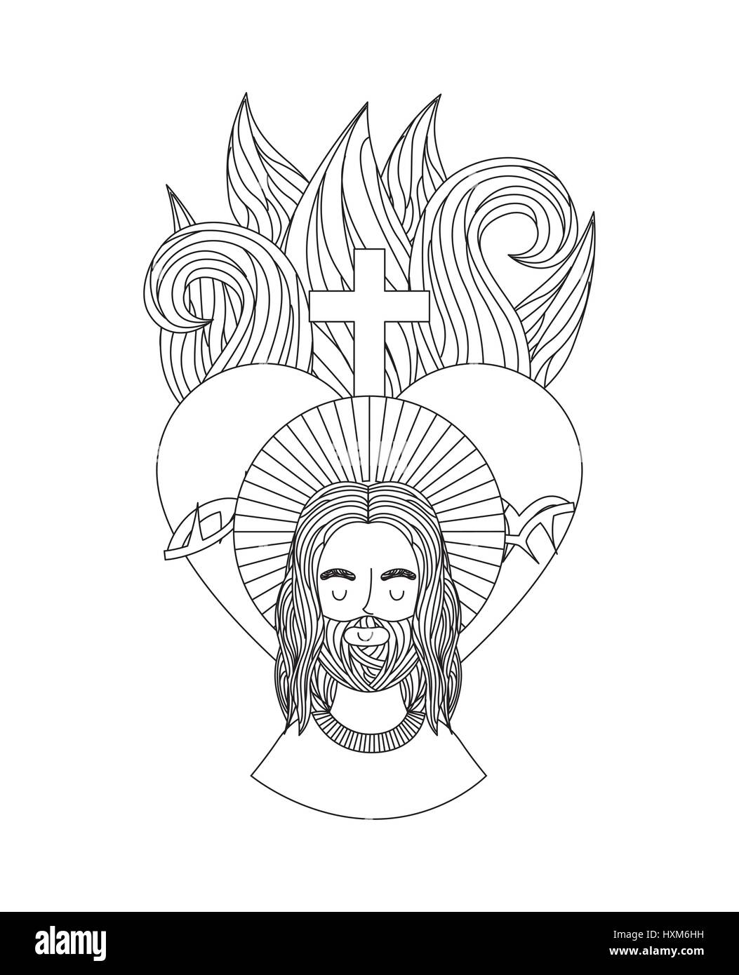 Jesus Christus Mensch Symbol Stock-Vektorgrafik - Alamy