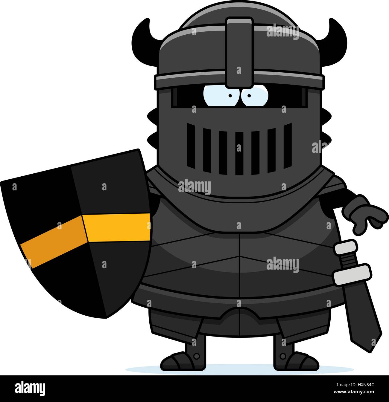 Ein Cartoon Illustration der schwarze Ritter in Rüstung Stock ...