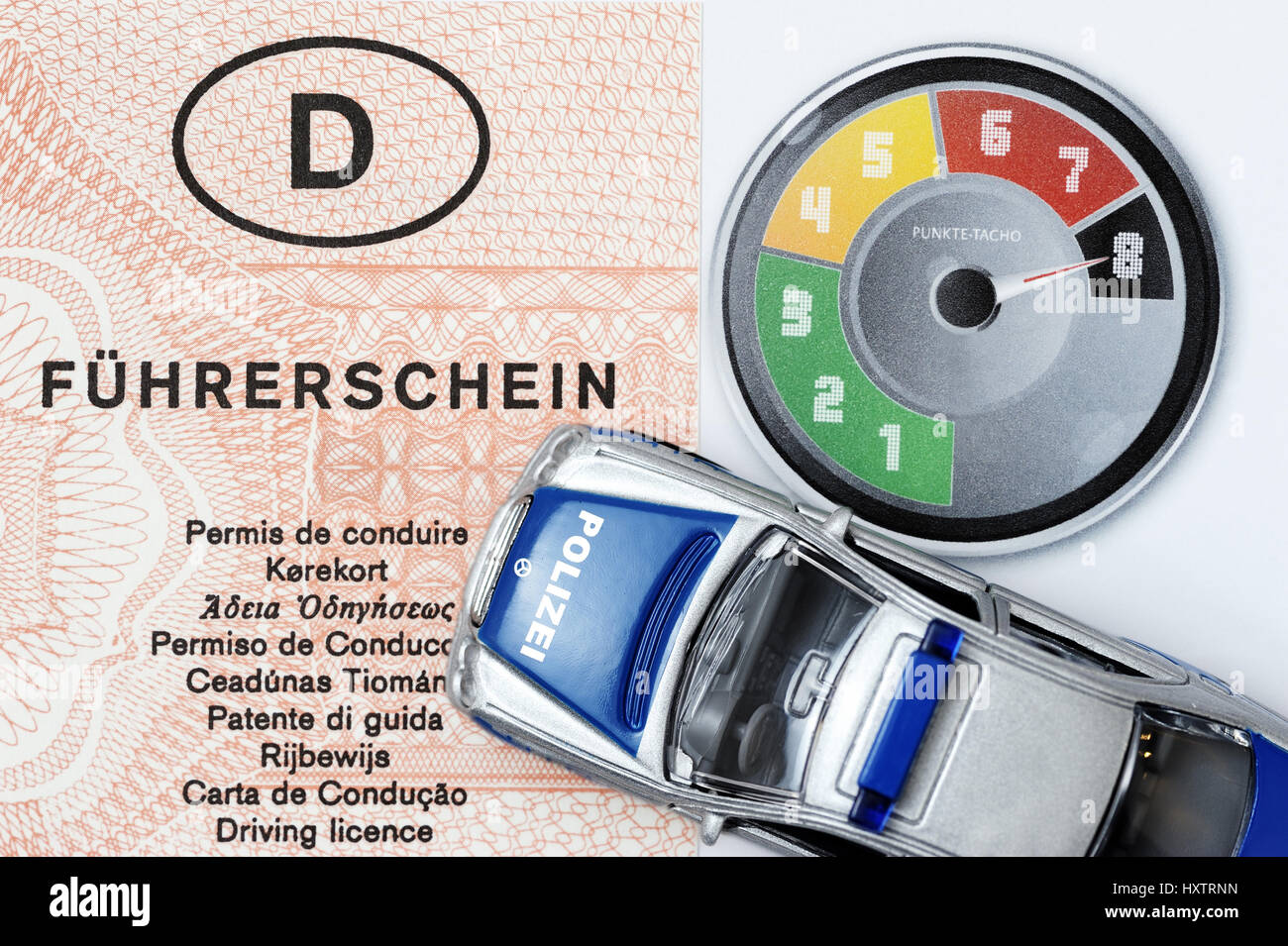 Punkt-Tacho, neues Punktesystem der Verkehr Täter, symbolische Foto ...