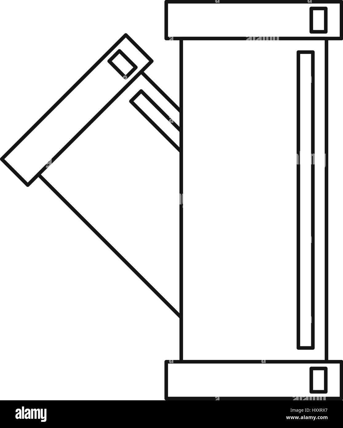 T-Stück Sanitär Armatur Symbol, Umriss-Stil Stock-Vektorgrafik - Alamy