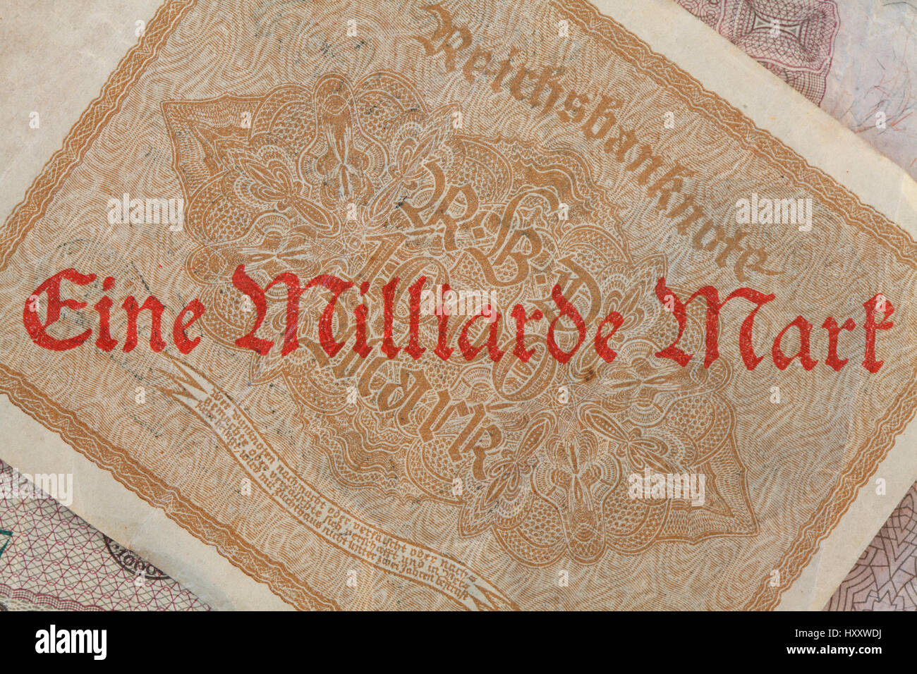 Deutsche Reichsmark Bill, historische Geld Stockfotografie - Alamy