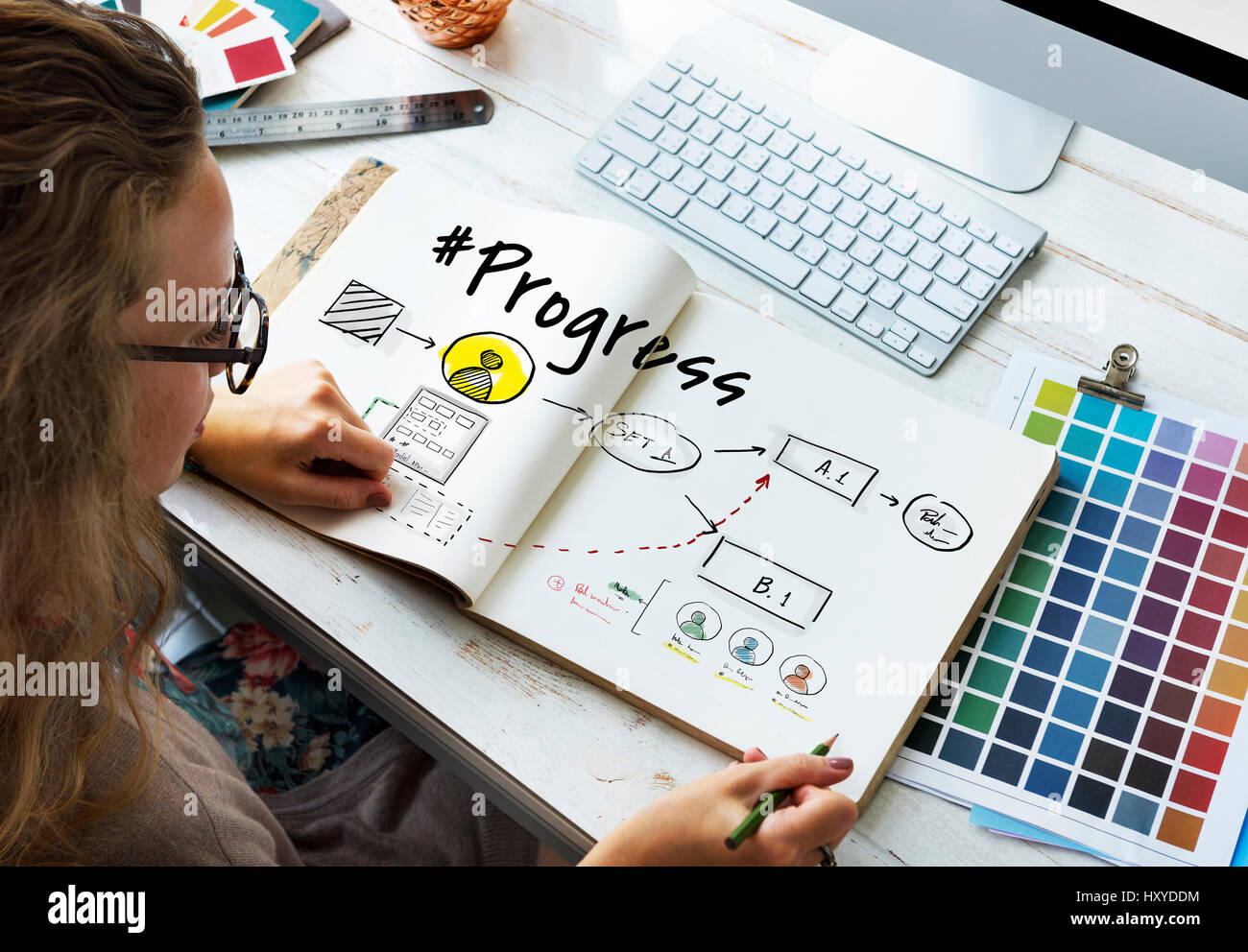 Workflow progress project plan icon -Fotos und -Bildmaterial in hoher ...