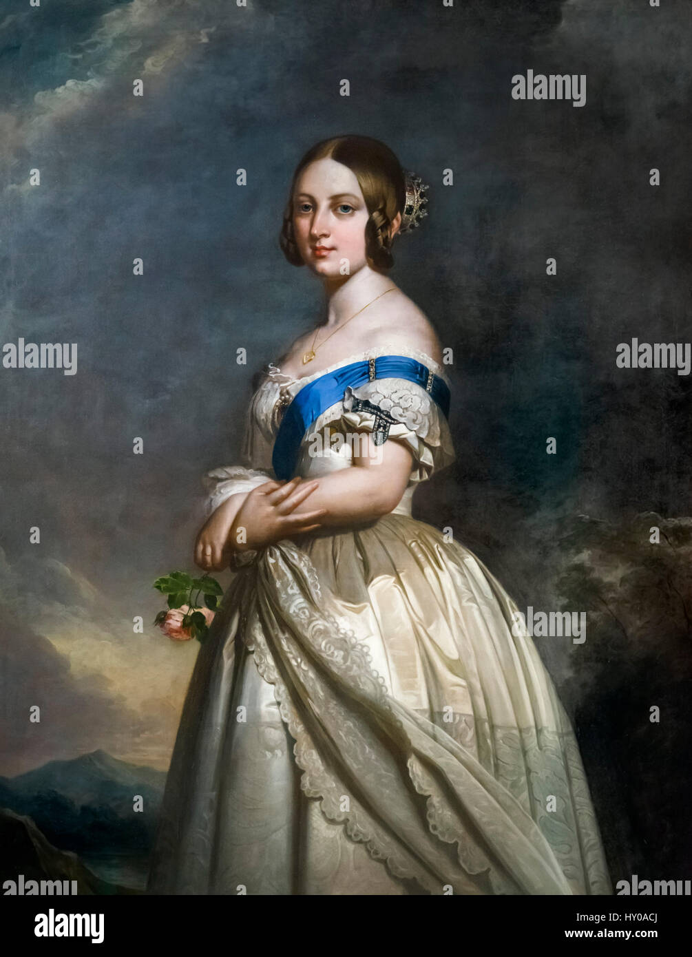 Königin Victoria von England als junge Frau. Porträt von Hermann ...