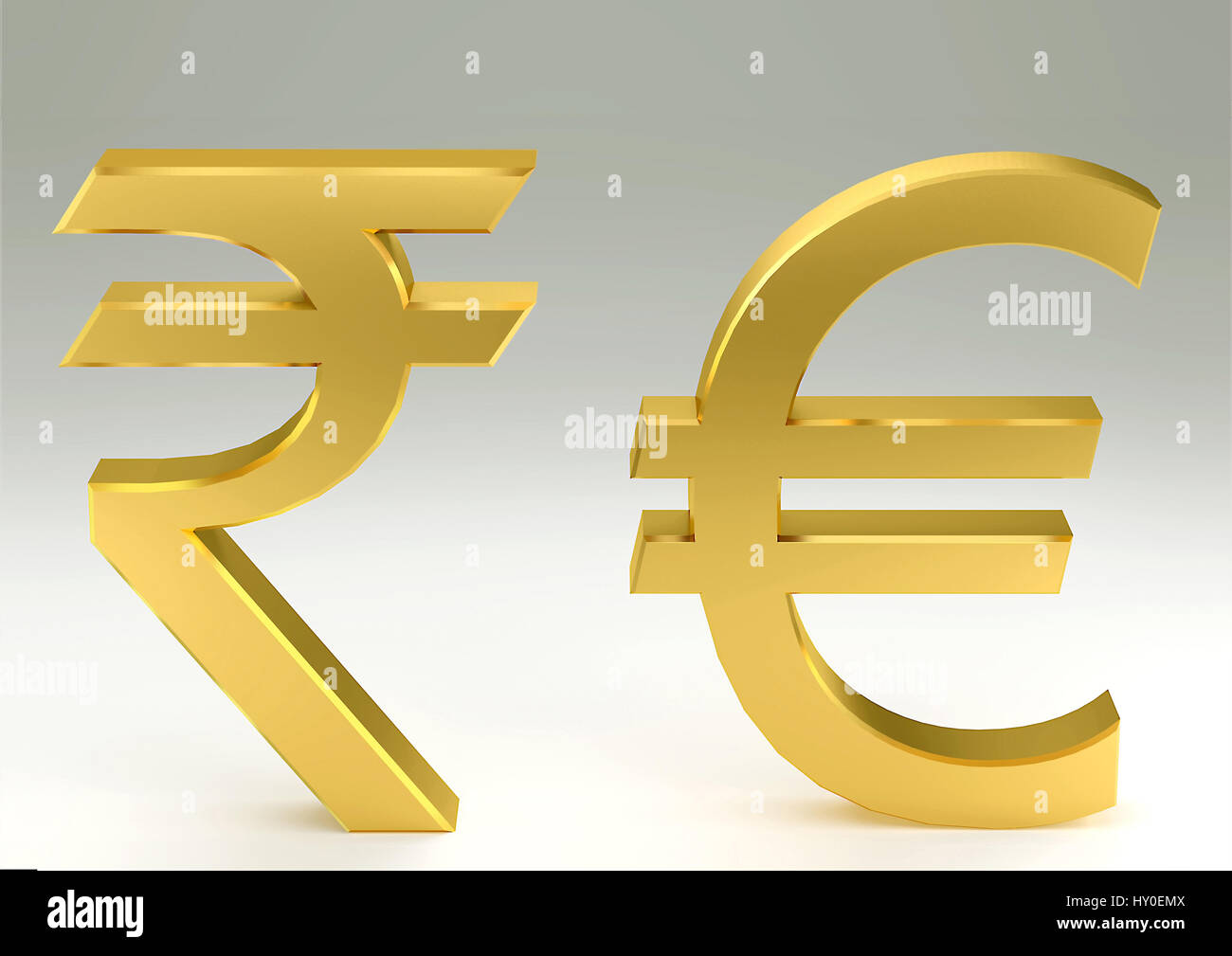 Indian Rupee vs Euro, Symbole Stockfotografie - Alamy