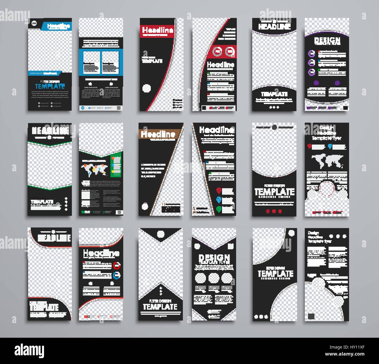 Vorlagen, engen schwarzen Flyer. Design mit Elementen aus verschiedenen ...