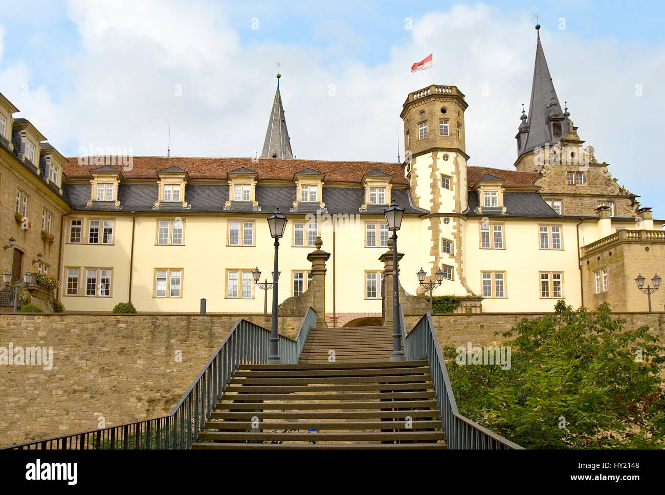 Ansicht in Öhringen Schloss in Baden-Württemberg in Süddeutschland. Das ...