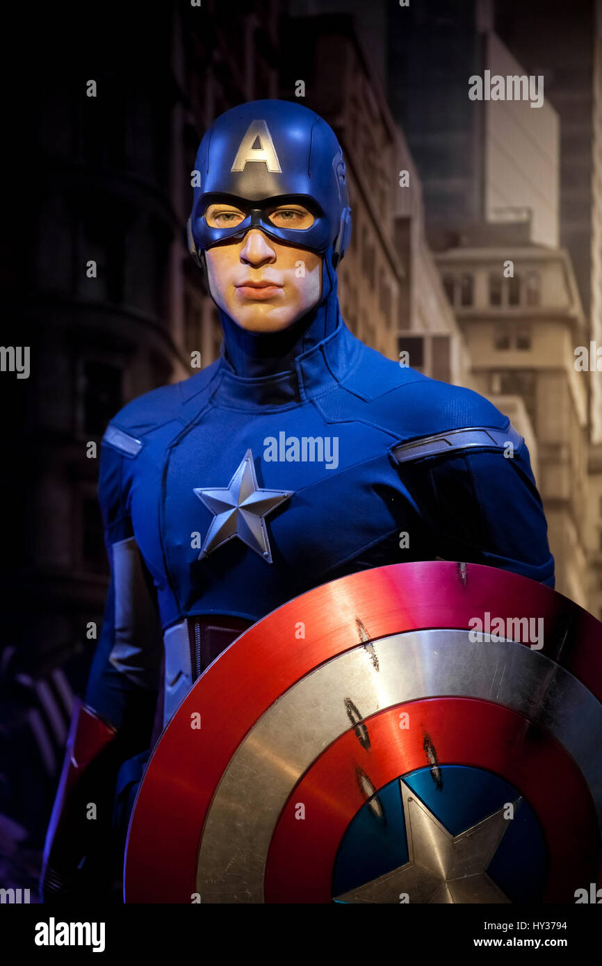 Amsterdam, Niederlande - März 2017: Wachsfigur von Chris Evans als ...