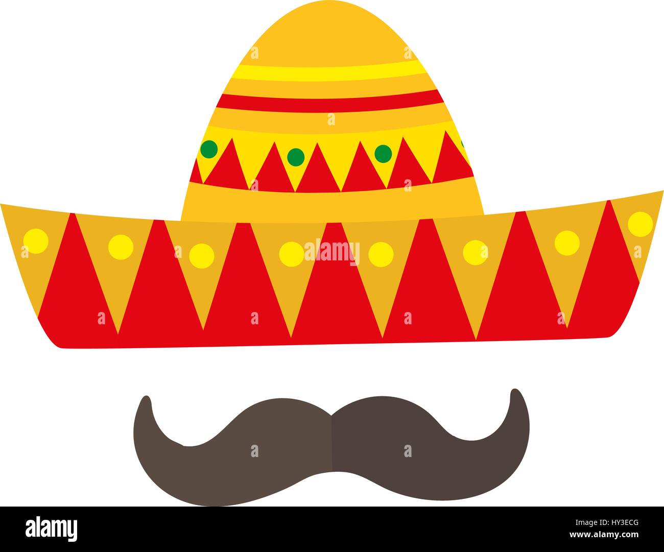 Sombrero-Symbol, flachen Stil. Mexikanische traditionelle Kleidung ...