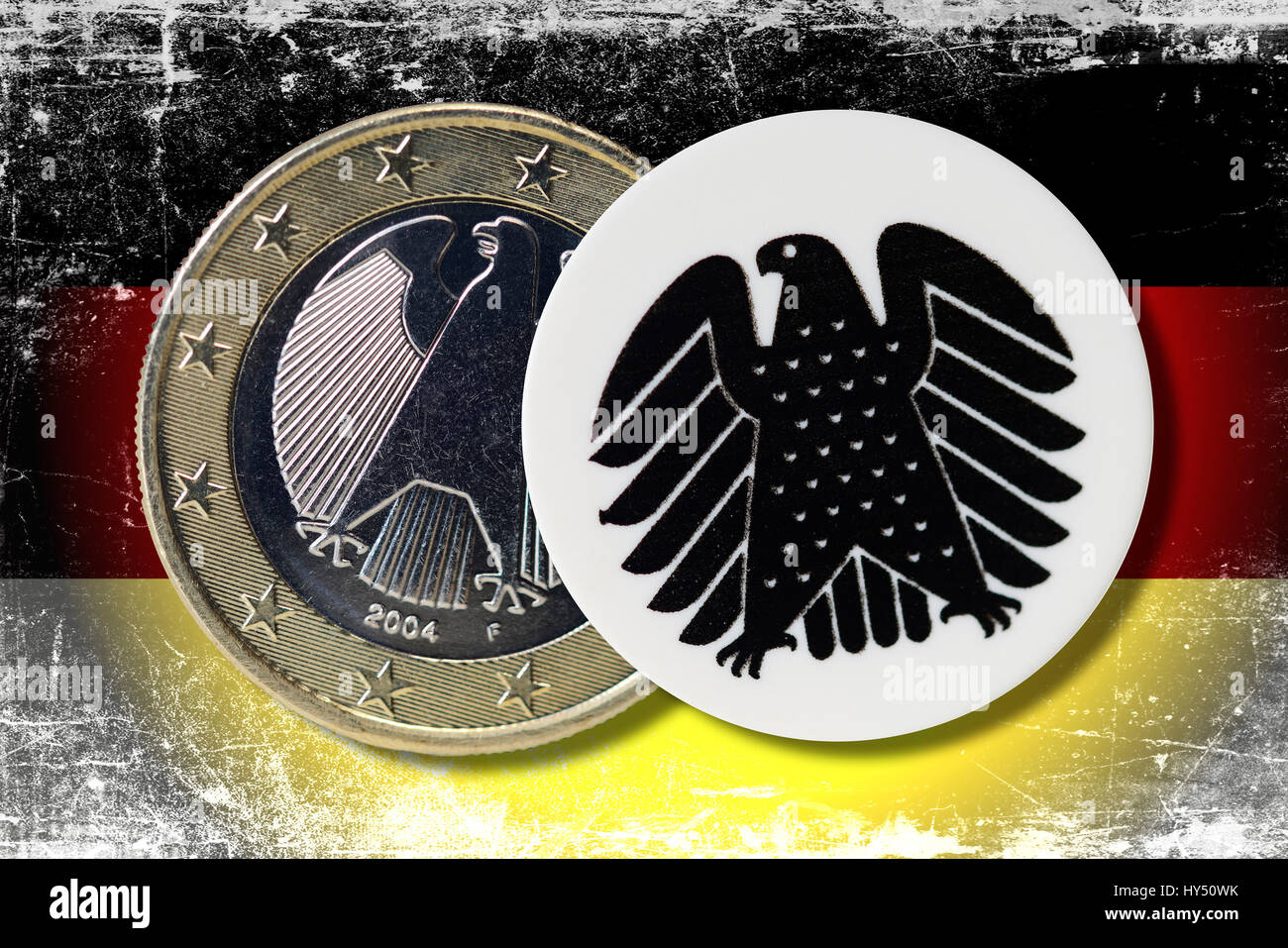 EuroCoin und Bundesadler, symbolische Foto Lobbyismus, Euromuenze Und ...