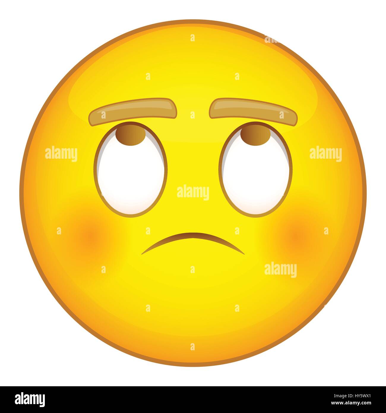 Denken Emoticon Smiley-Symbol, Cartoon-Stil Stock-Vektorgrafik - Alamy